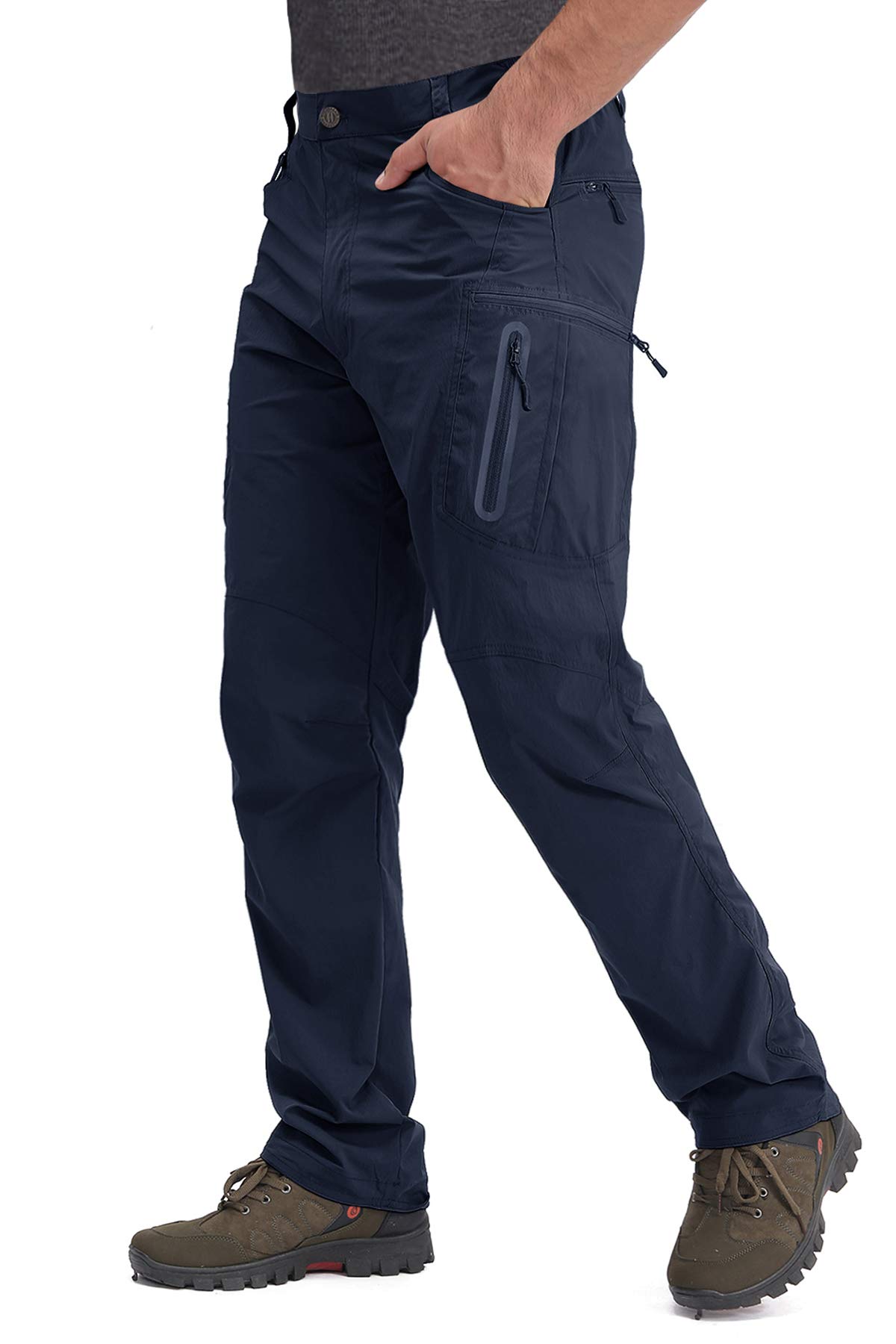 TACVASEN Men's Tactical Stretch Pants Quick-Dry Fishing Travel Hiking Pants Navy, 40