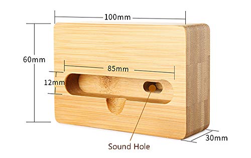 UnnFiko Wooden Sound Amplifier Stand Holder for iPhone, Natural Loudspeaker Mini Megaphone Cell Phone Stand (Square)