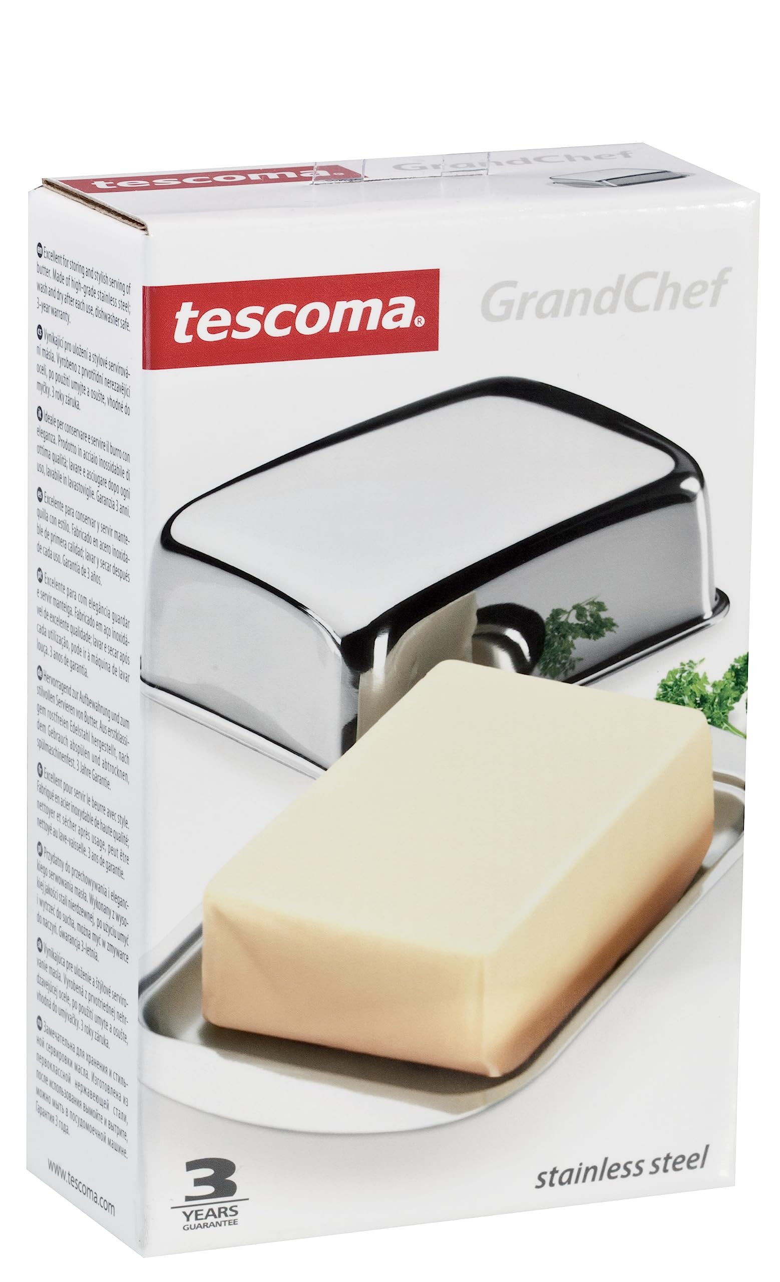 Tescoma 428630.00 Butter Dish with lid, stainless steel, for refrigerator