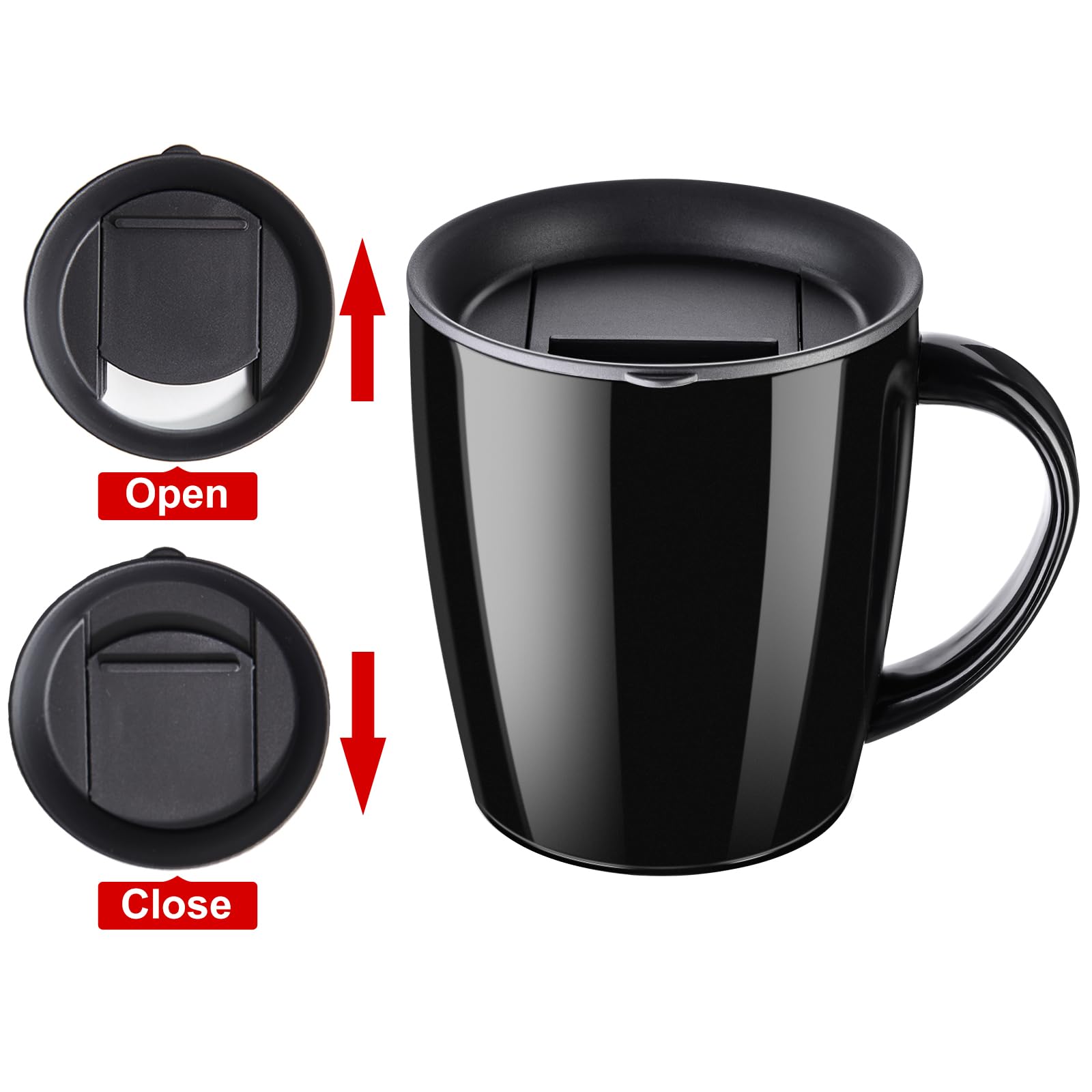 PARACITY Insulated Coffee Mug Stainless Steel Coffee Mug with Lid Handle Double Wall Vacuum Travel Mug Camping Tumbler Cup Men Women 12 oz