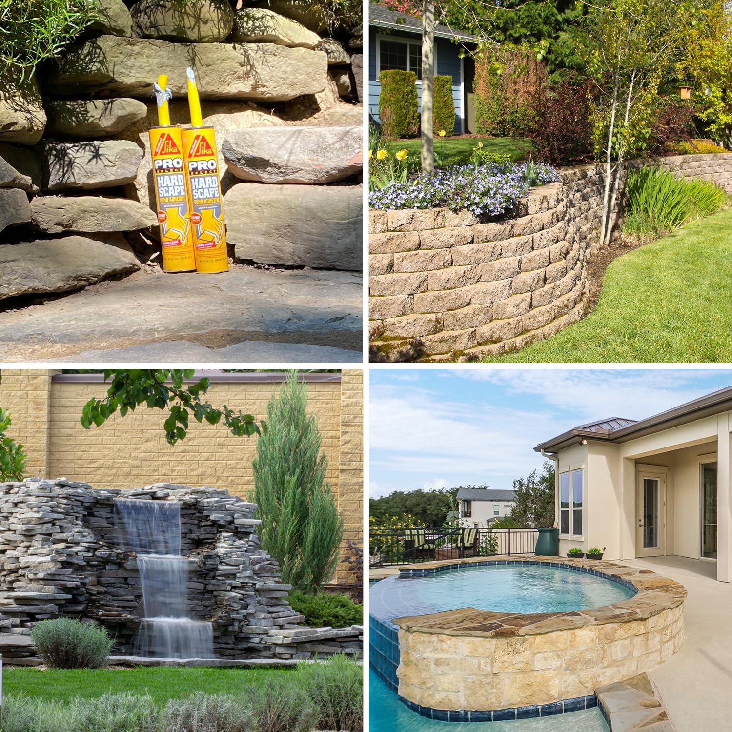 Sika Sikabond - Hardscape Adhesive - Gray - Durable and Flexible Outdoor Adhesive - for Landscape Projects - Exterior use - 10.1 fl oz