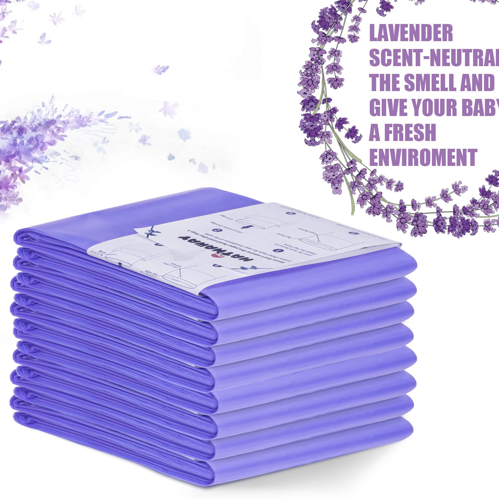 Refills Compatible with Dekor Plus Diaper Pail Refills 8 Pack Diaper Pail Liners with Lavender Scent