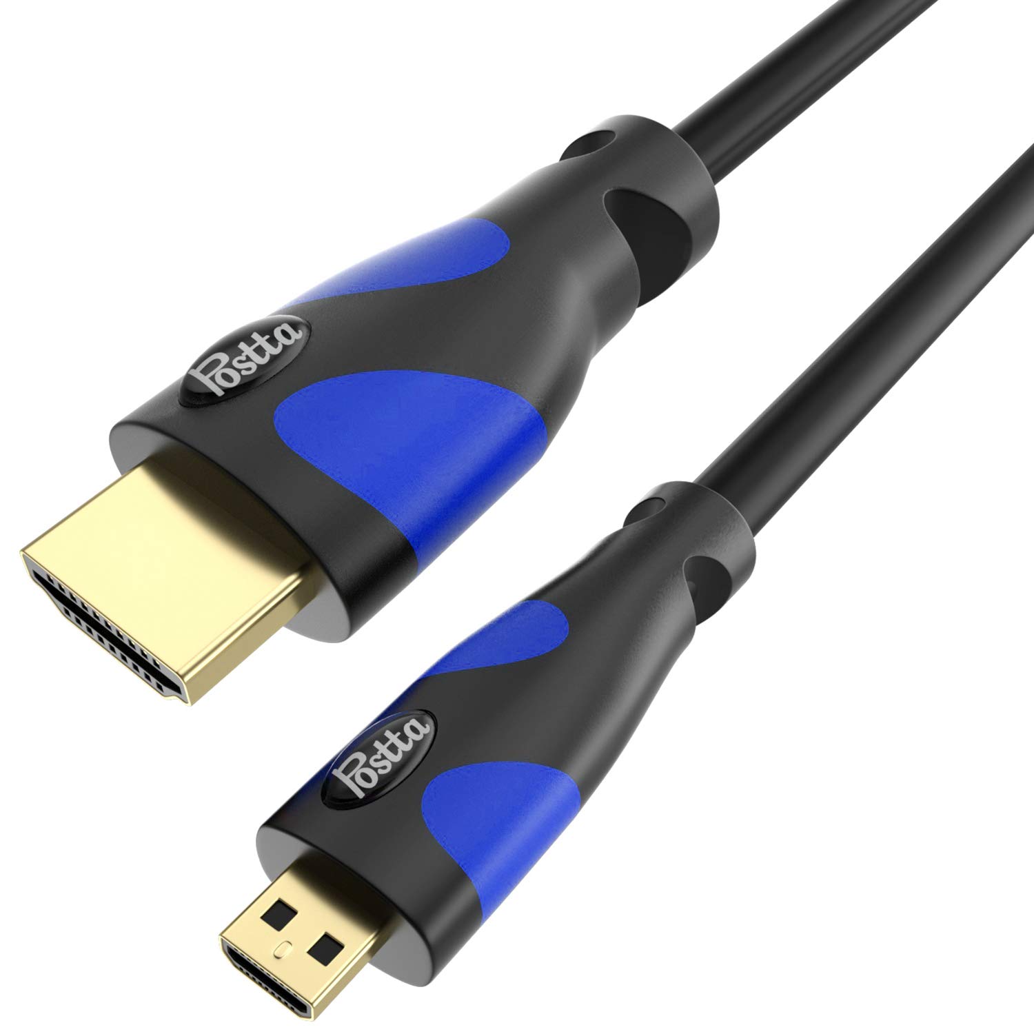 Postta Micro HDMI Cable 15 Feet Micro HDMI to HDMI Adapter Cable Support 4K,1080P,3D,Ethernet-Blue