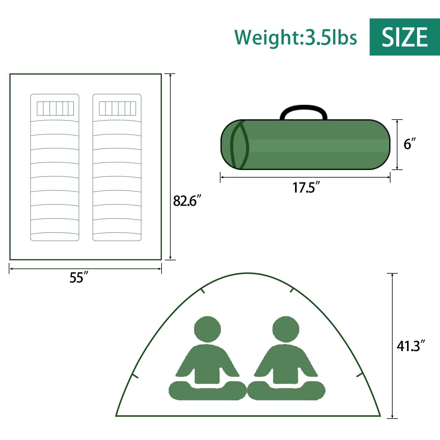 Sutekus Double Tent Camping Tent Lightweight 2 Person Backpacking Tent Camouflage Outdoor Equipment for Camping Hiking Biking Trip Upgraded Large Space (Double)