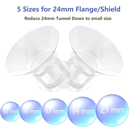 Silicone Flange Insert 13/15/17/19/21 mm, Flange Measurement Tool, Breast Pump Flange Insert Compatible with Willowood, Medela, Momcozy, Spectra Flange Reduce