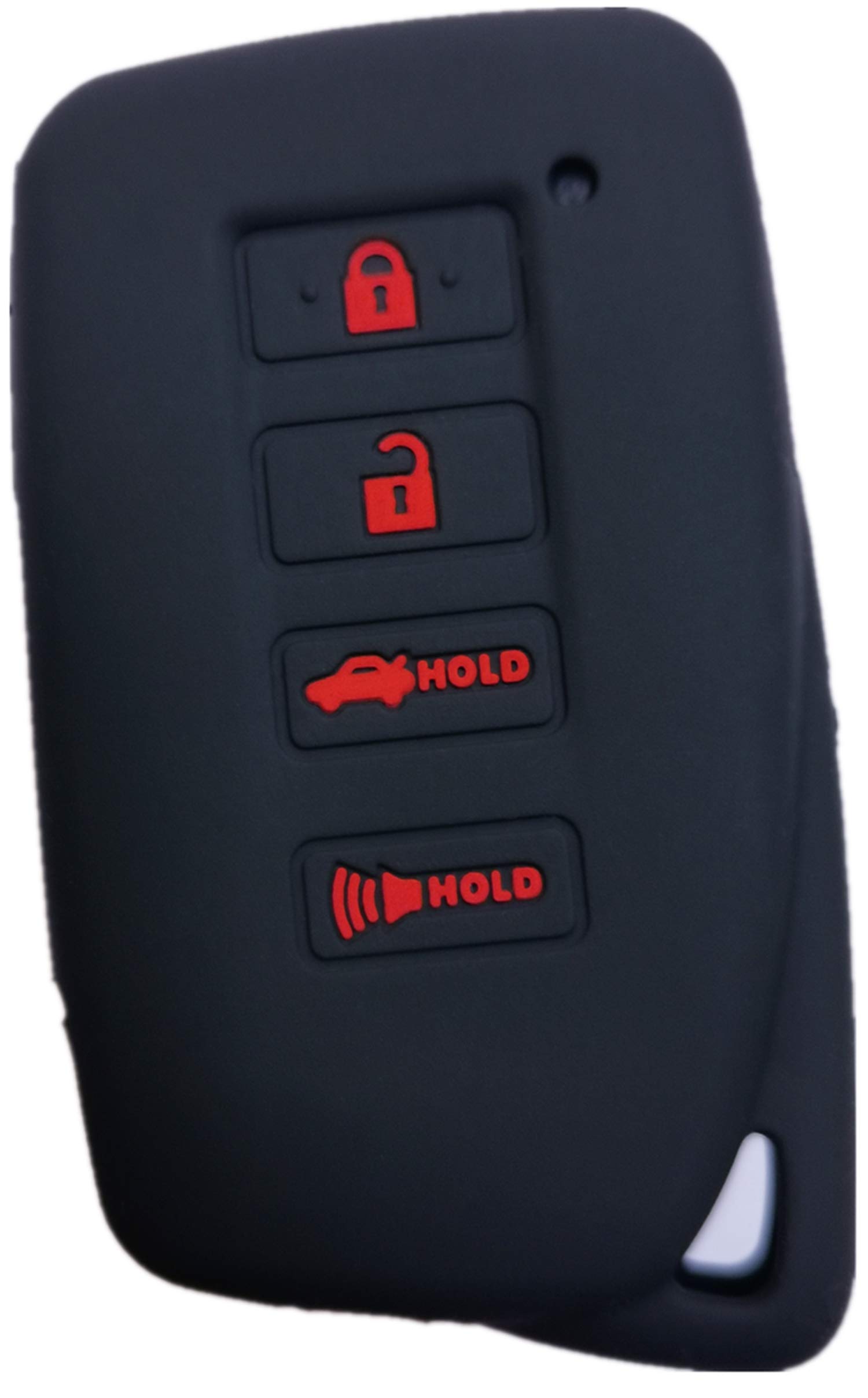 RUNZUIE Silicone Keyless Entry Remote Key Fob Cover Case Protector Shell for Lexus NX300h ES350 GS350 GS300h GS450h Black with Red 4 Buttons