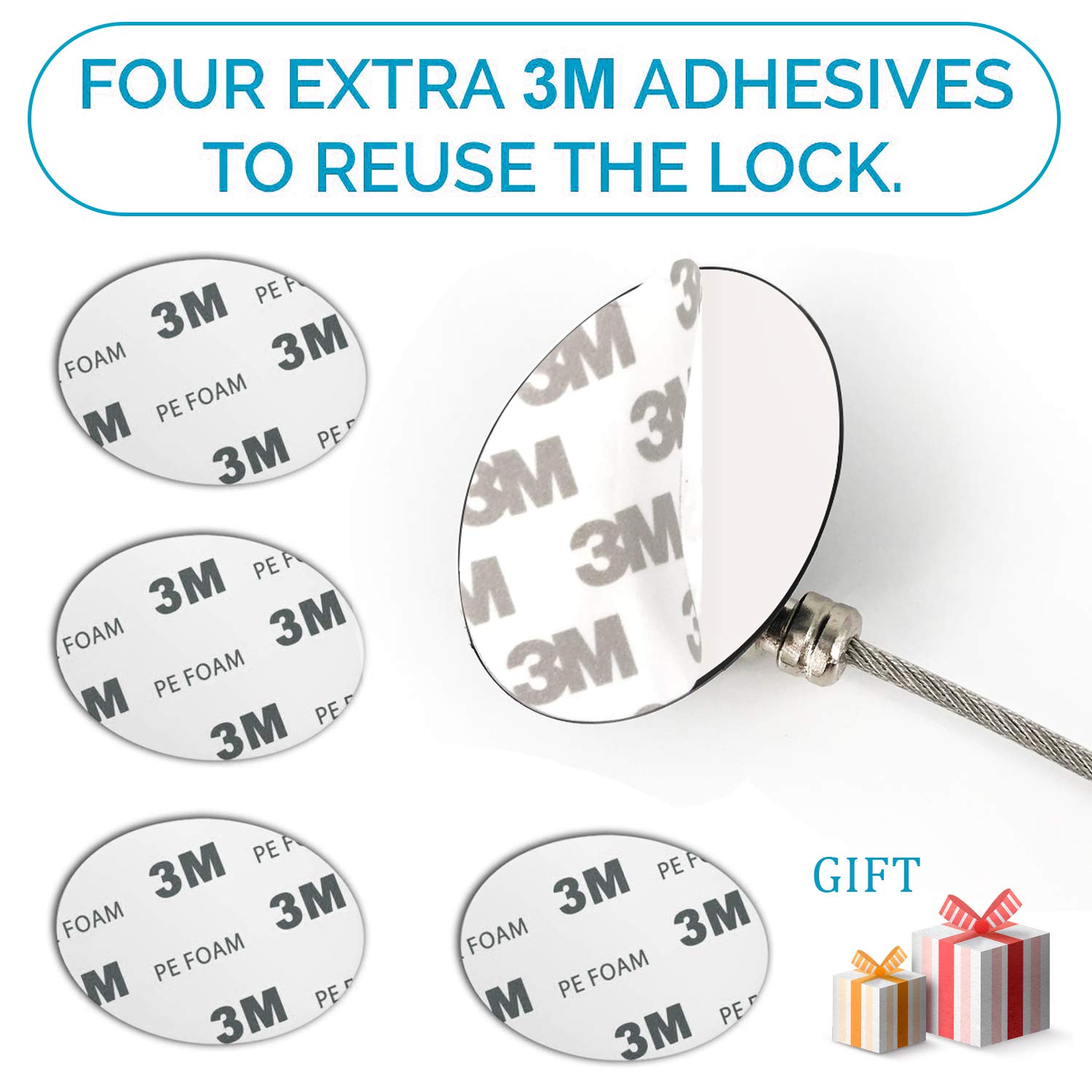 Refrigerator Door Locks 2PCS Fridge Freezer Lock with Keys Child Safety Cabinet File Drawer Lock with Strong 3M Adhesives,White