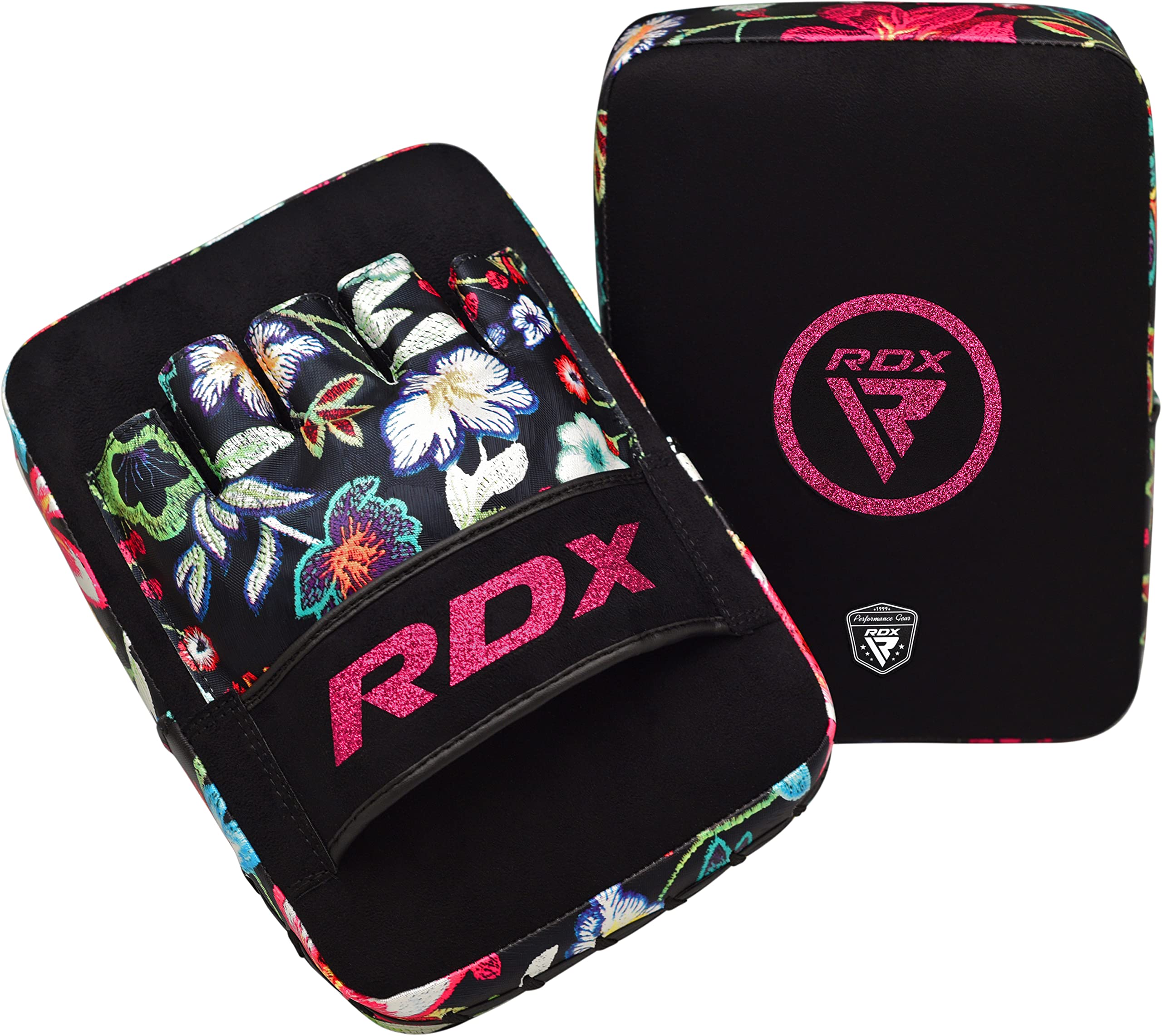 RDX Women Boxing Pads Focus Mitts, Ladies Flora Skin Hook and Jab Target Hand Pads, Great for Muay Thai, Martial Arts, MMA, Kickboxing, Karate Training, Padded Punching, Coaching Strike Shield