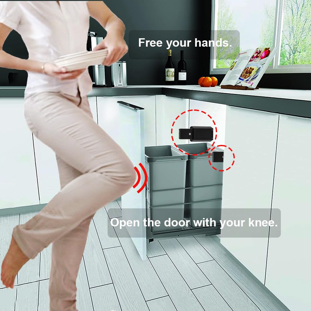 Push to Open Door Latch Cabinet Hardware ATTHW® 2 Pack Heavy Duty Magnetic Push Latch & Lock for Hidden Door Touch Latch and Catch Drawer Magnet Push Release Tip on Closet Close Strong Pop Out, Black