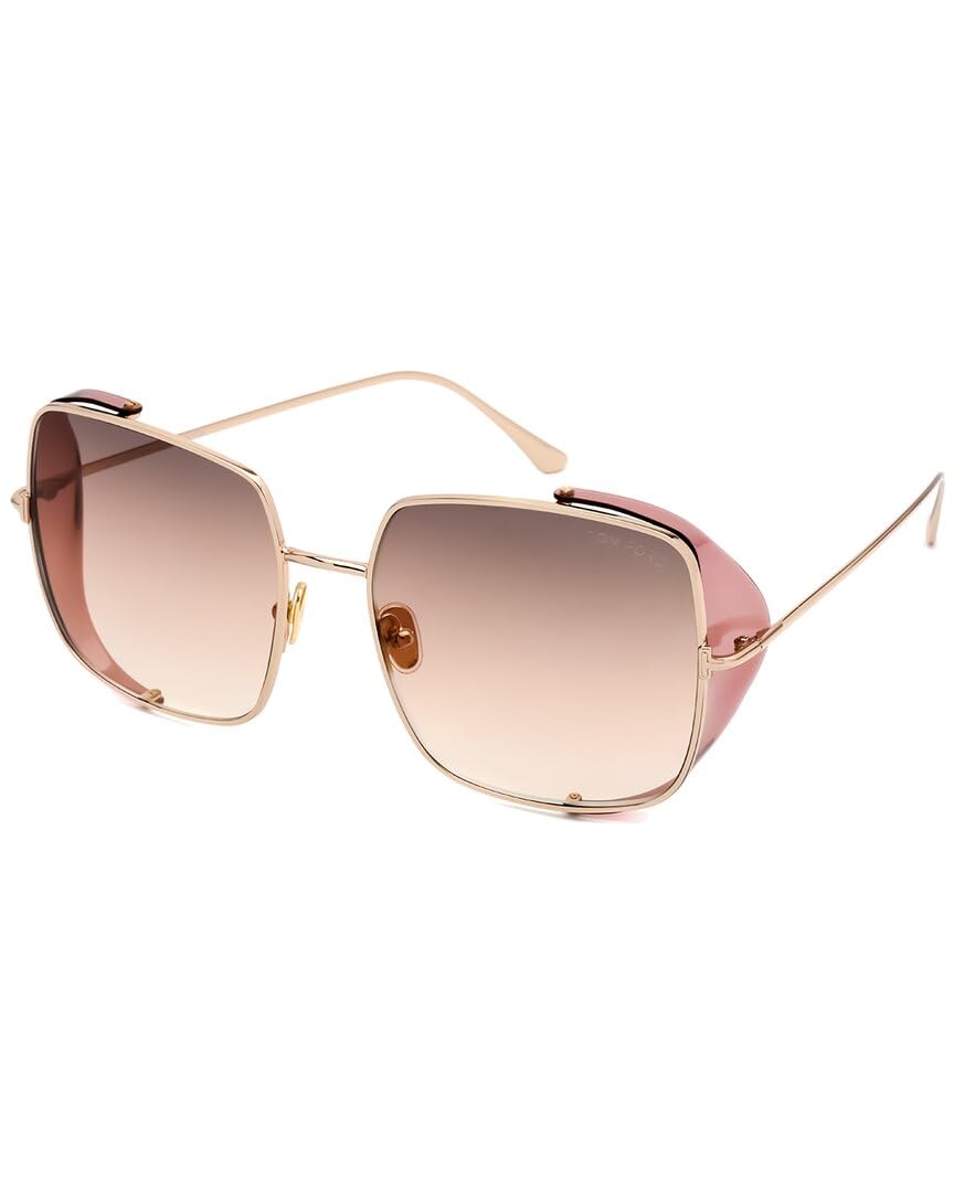 Tom Ford TF 0901 Toby-02 sunglasses color 28F Shiny Rose Gold/Brown gradient