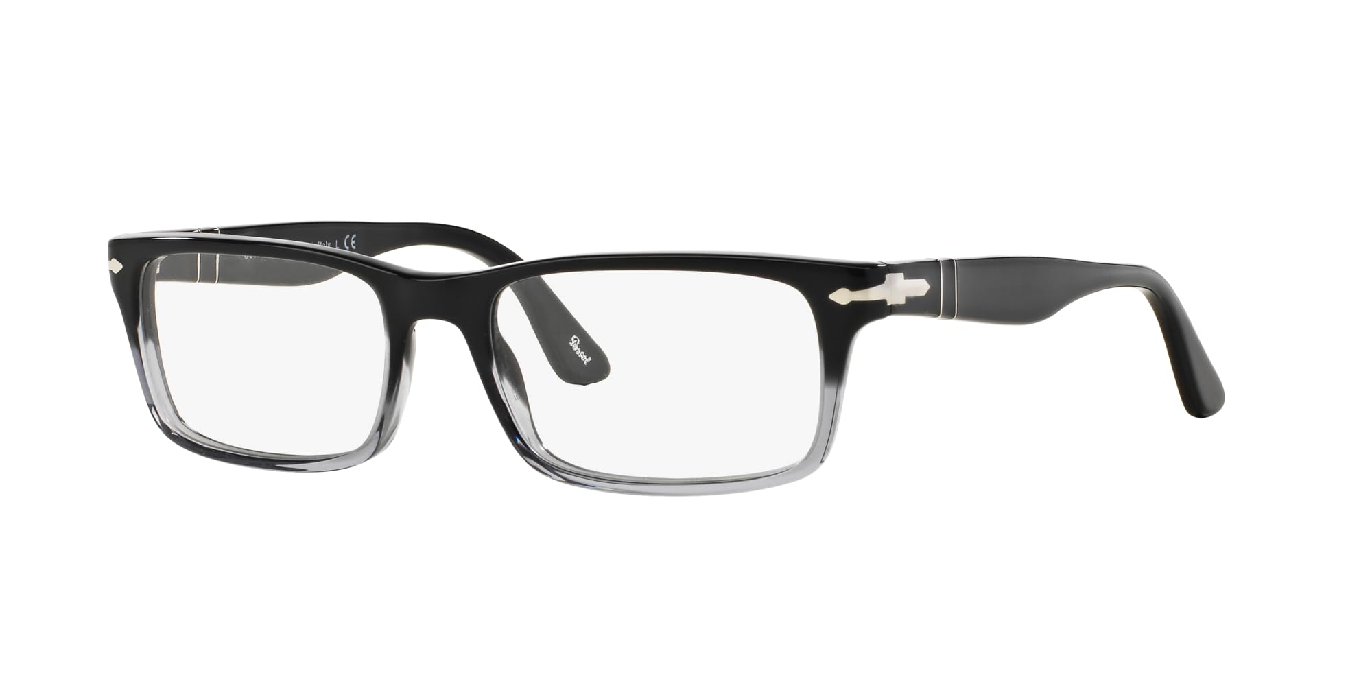 Persol PO3050V Rectangular Prescription Eyewear Frames, Gradient Black/Demo Lens, 55 mm