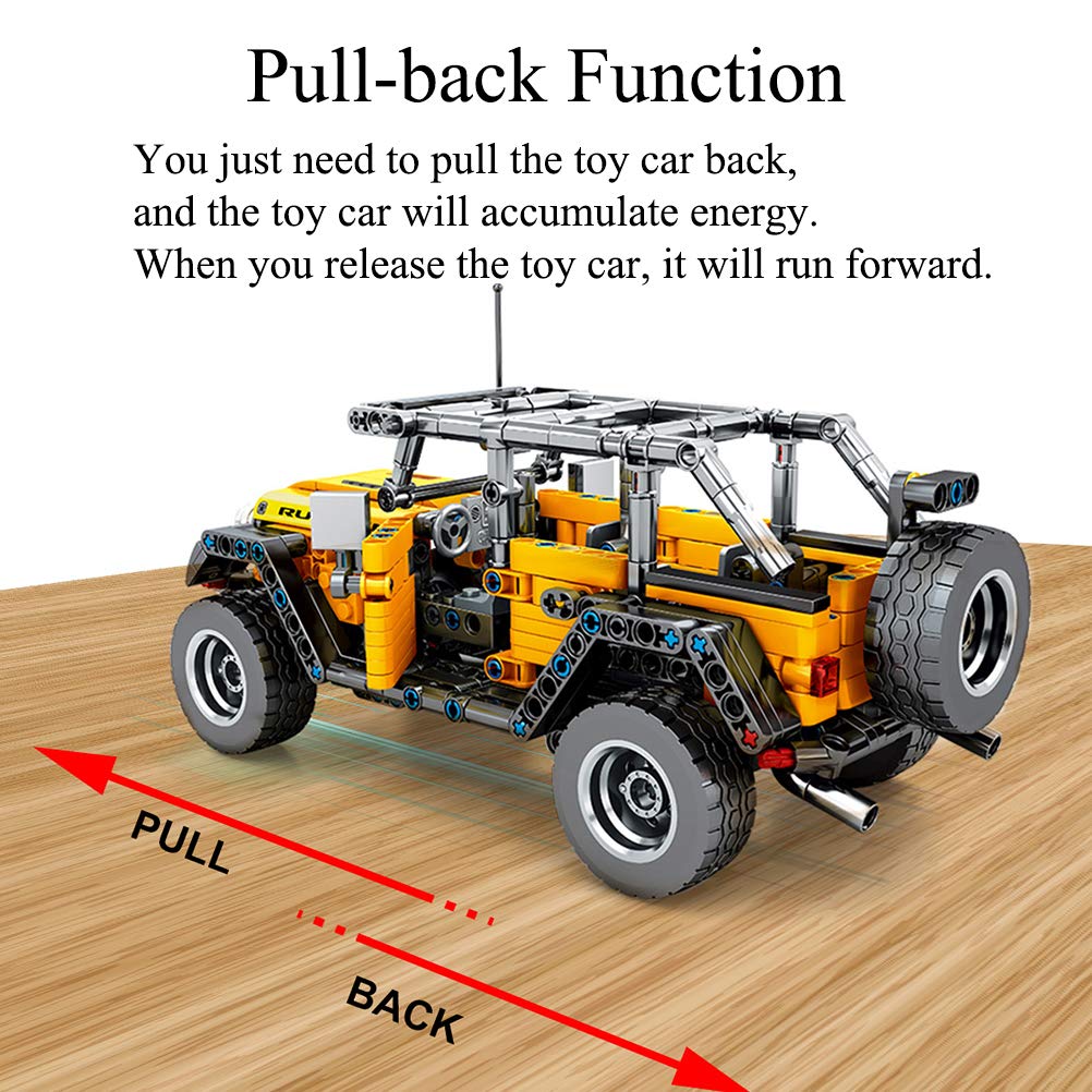 Racing Car Set,Building Blocks Kit Set;Adult Truck Model Toy for Boy (601PCS) (Yellow)