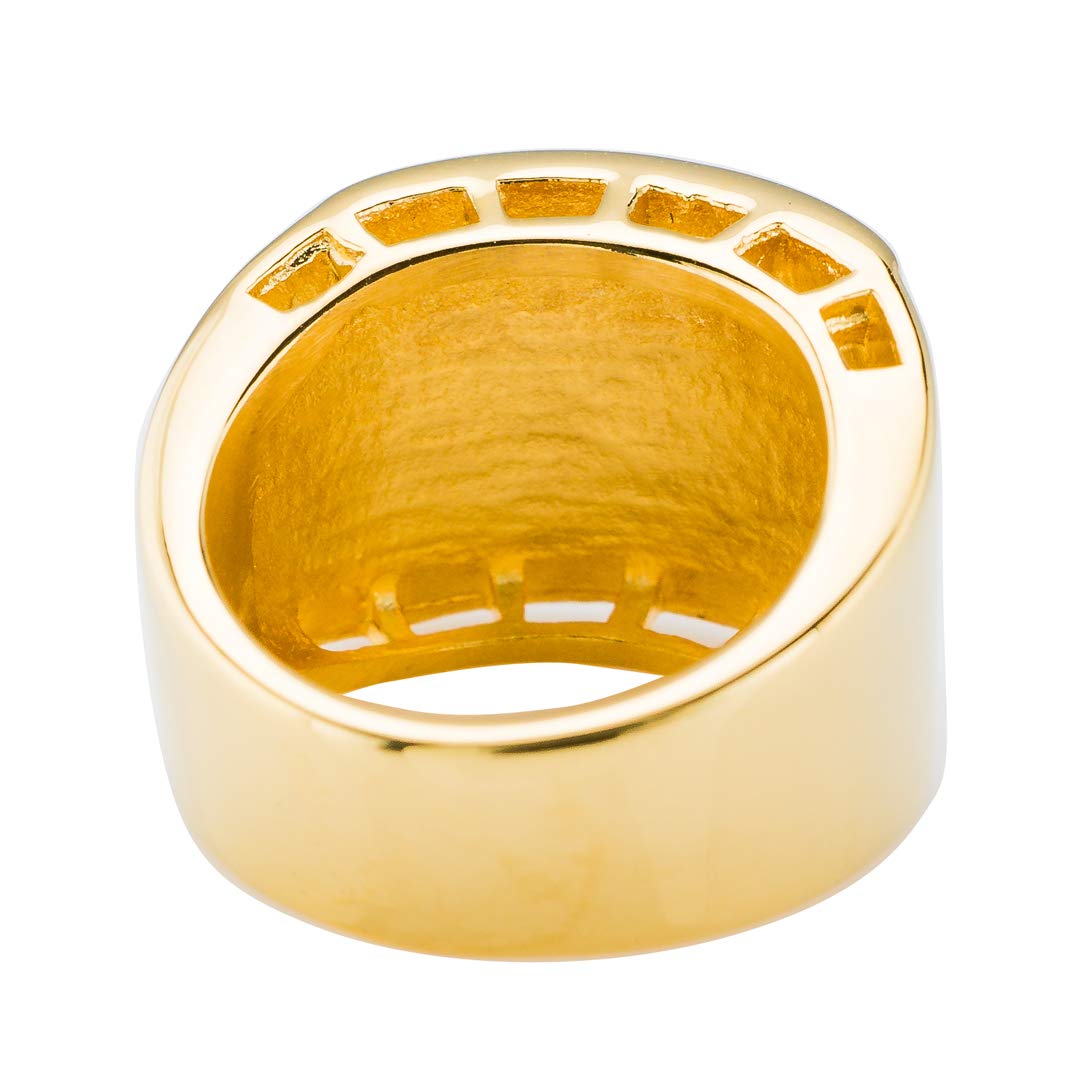 NIV'S BLING - Micropave Pinky Ring Iced Cubic Zirconia | 18K Gold-Plated Stainless Steel Wedding Band