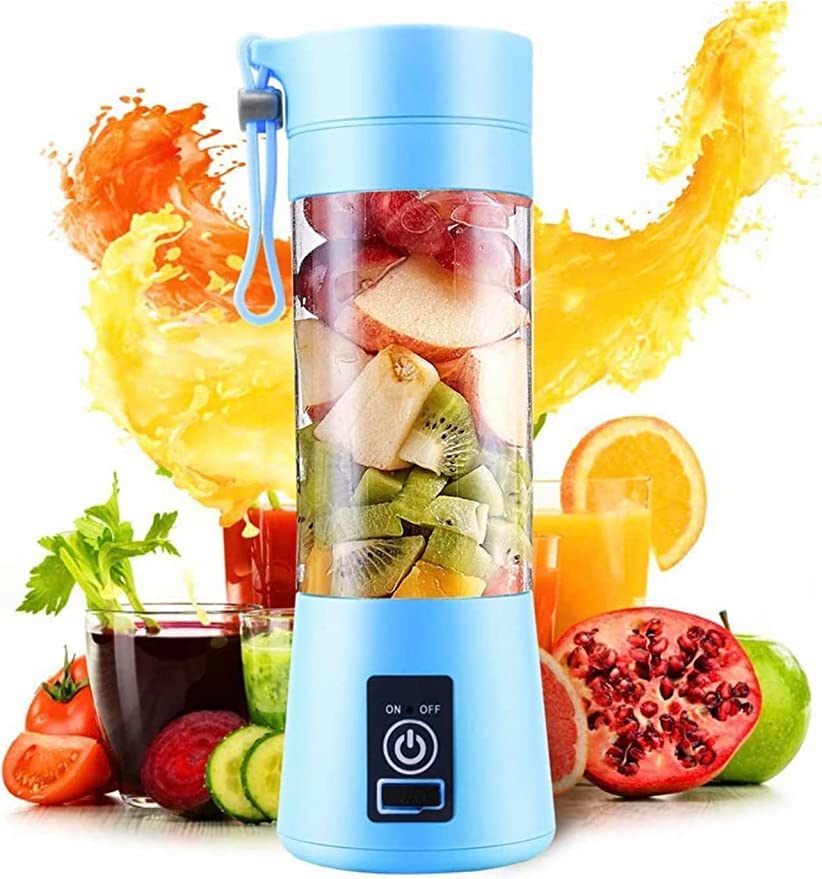 Portable Blender, USB Rechargeable Personal Fruit Blender, Mini Smoothie Blender (BLUE)
