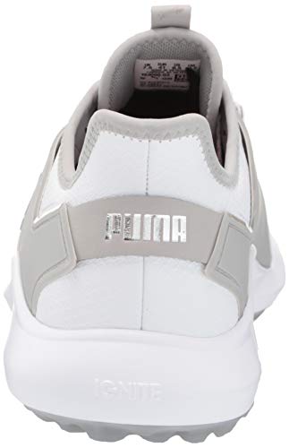 PUMA mens Ignite Fasten8 Golf Shoe, Puma White-puma Silver-high Rise, 12 US
