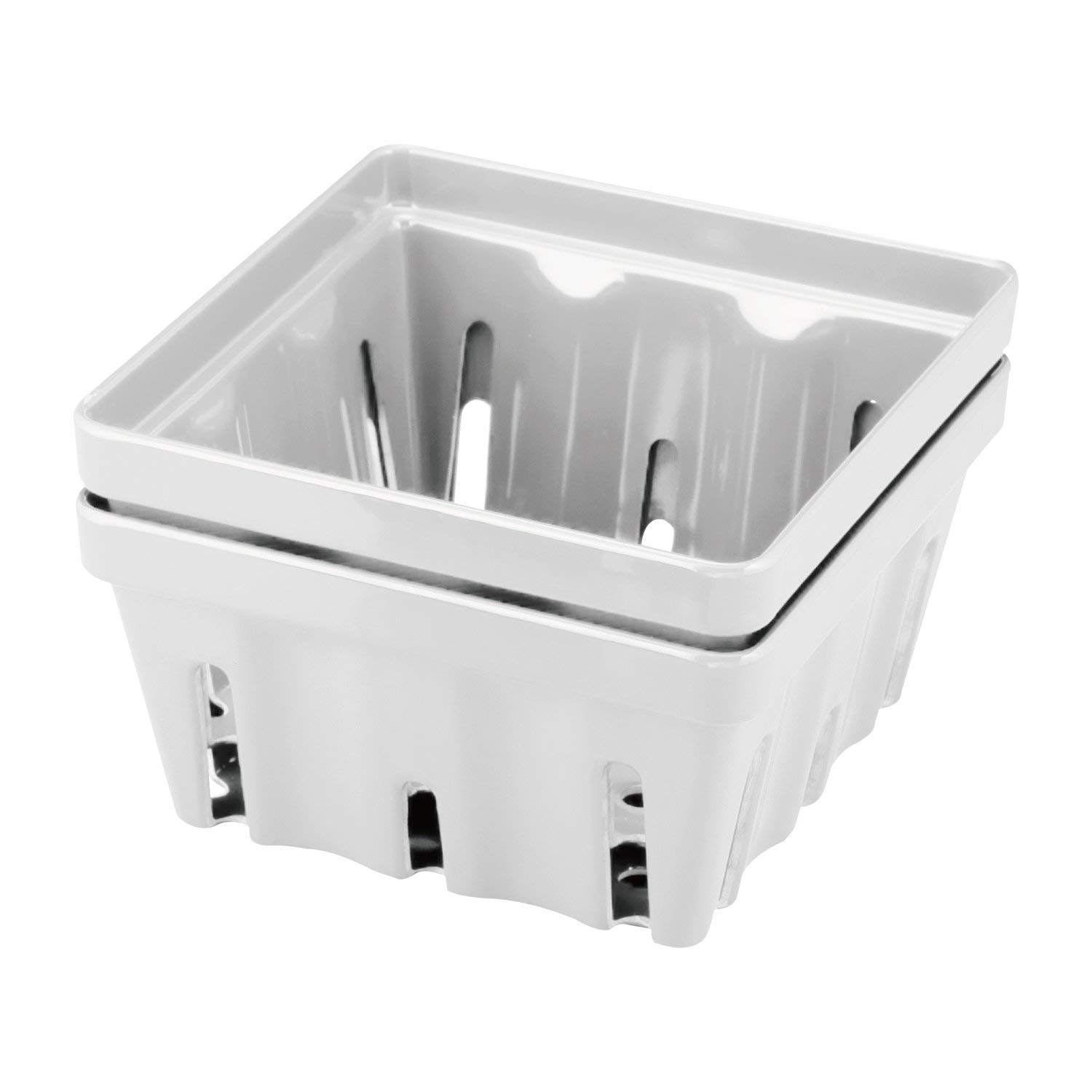 UPware 2-Piece Patriotic 5 Inch Melamine Berry Basket, White