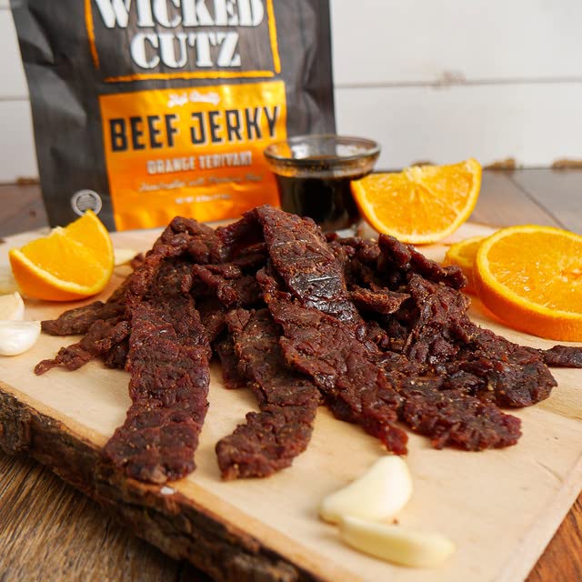 Orange Teriyaki Beef Jerky | Tender, Flavorful, Easy to Chew Premium Craft Jerky with 24g Protein Per Bag, High Protein Snacks, Low Calorie Snacks, Low Carb Snacks, Healthy Snack for Adults (2 Bags)