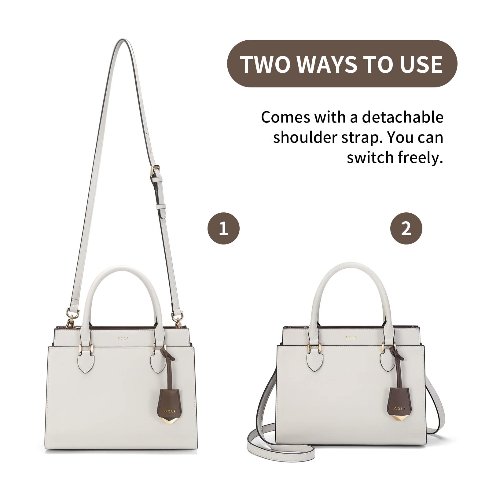 Top-Handle Handbag Leather Crossbody Bag Stitching Purse for Women Tote Satchel Shoulder Bags(Black)