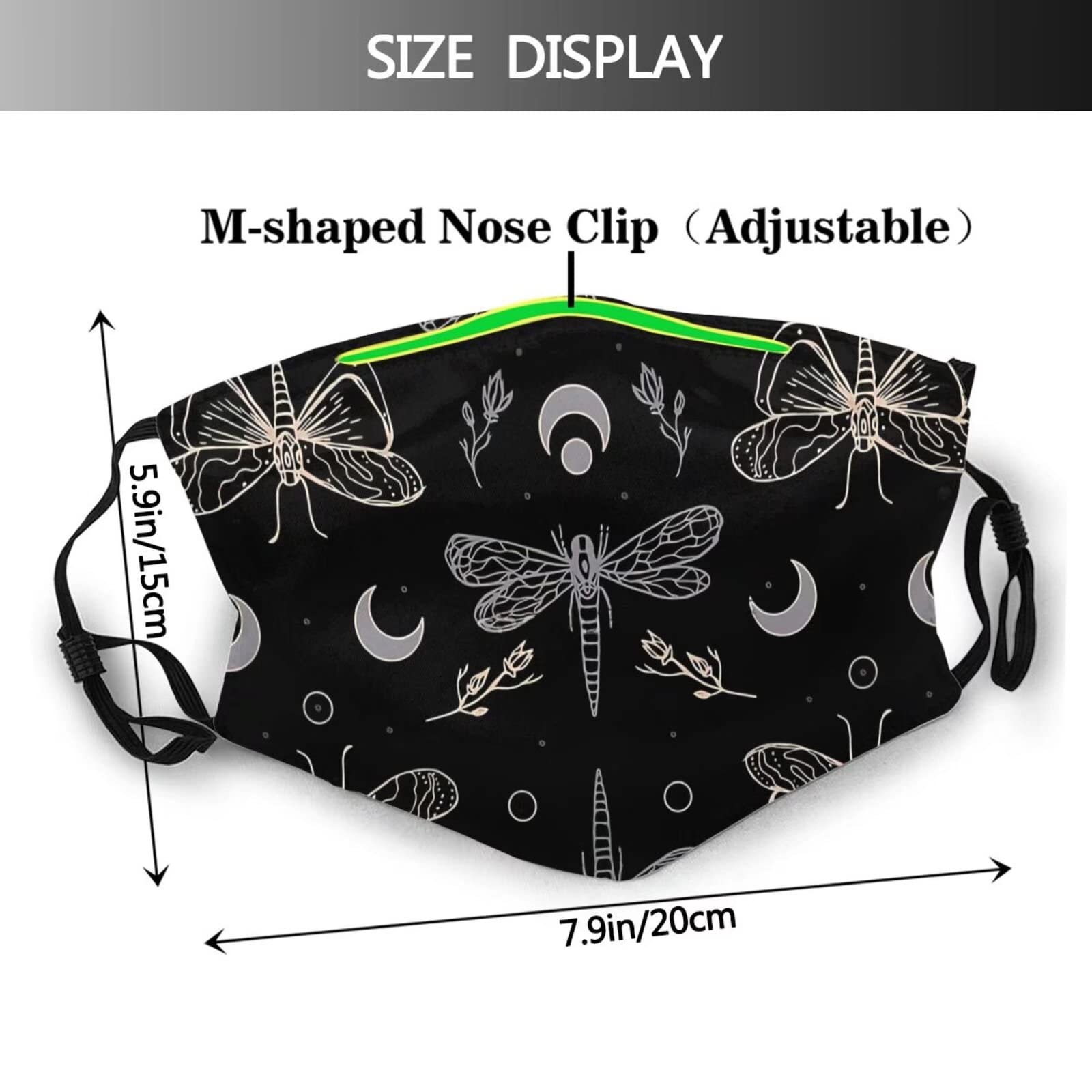 Tuyimm 4 Pcs Goth Face Mask with Filter Pocket Reusable Breathable Adjustable Fashion Balaclava for Women Men