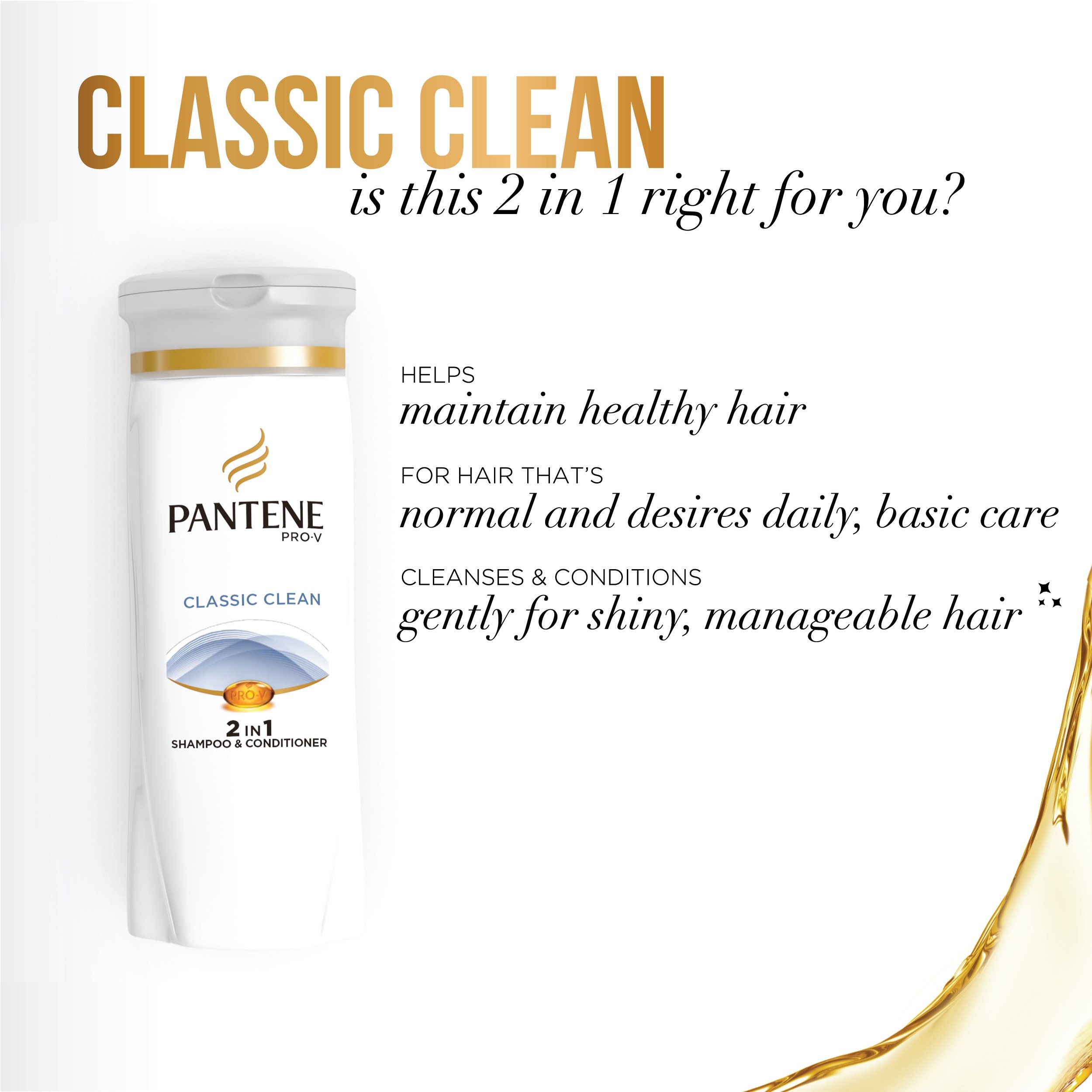 Pantene Pro-V Classic Care 2in1 Shampoo + Conditioner 25.4 Fluid Ounce (packaging may vary)