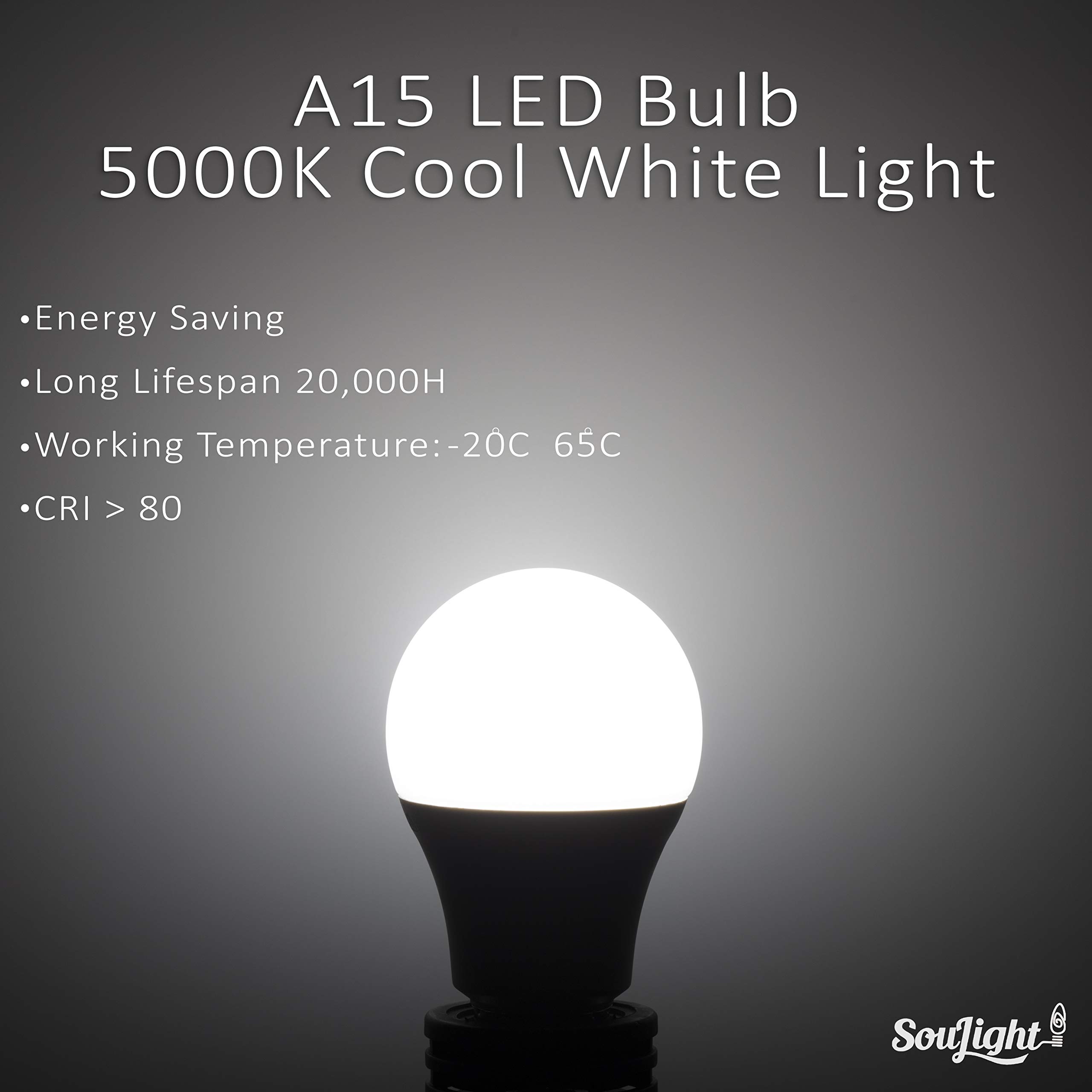 Refrigerator Light Bulb LED - SMD A15 4W 40Watt Equivalent - Waterproof E26 Base - 5000K Daylight White - 360 Lumen - Energy Saving β 4W Led Appliance Bulb - Replacement Bulbs - 2 Pack