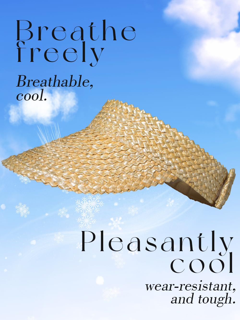 Visors for Women, Straw Sun Visors for Women Beach Hats for Women Packable Sun Hat Womens Visor Handmade Straw Hats for Women Beige