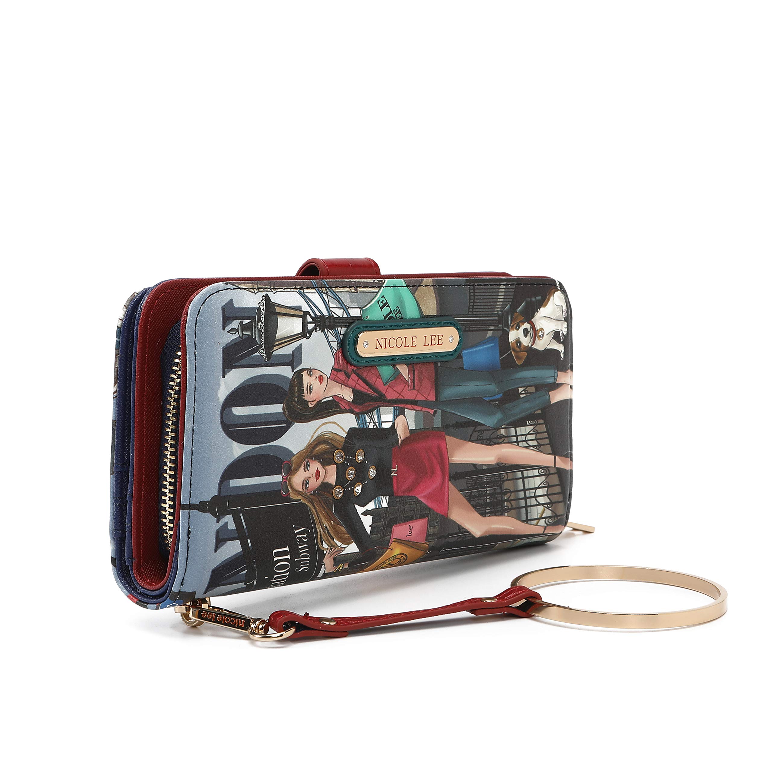 PRT6700 NICOLE LEE FASHION PRINT WRISTLET WALLET w/BRACELET STRAP~WOW! IT'S LONDON