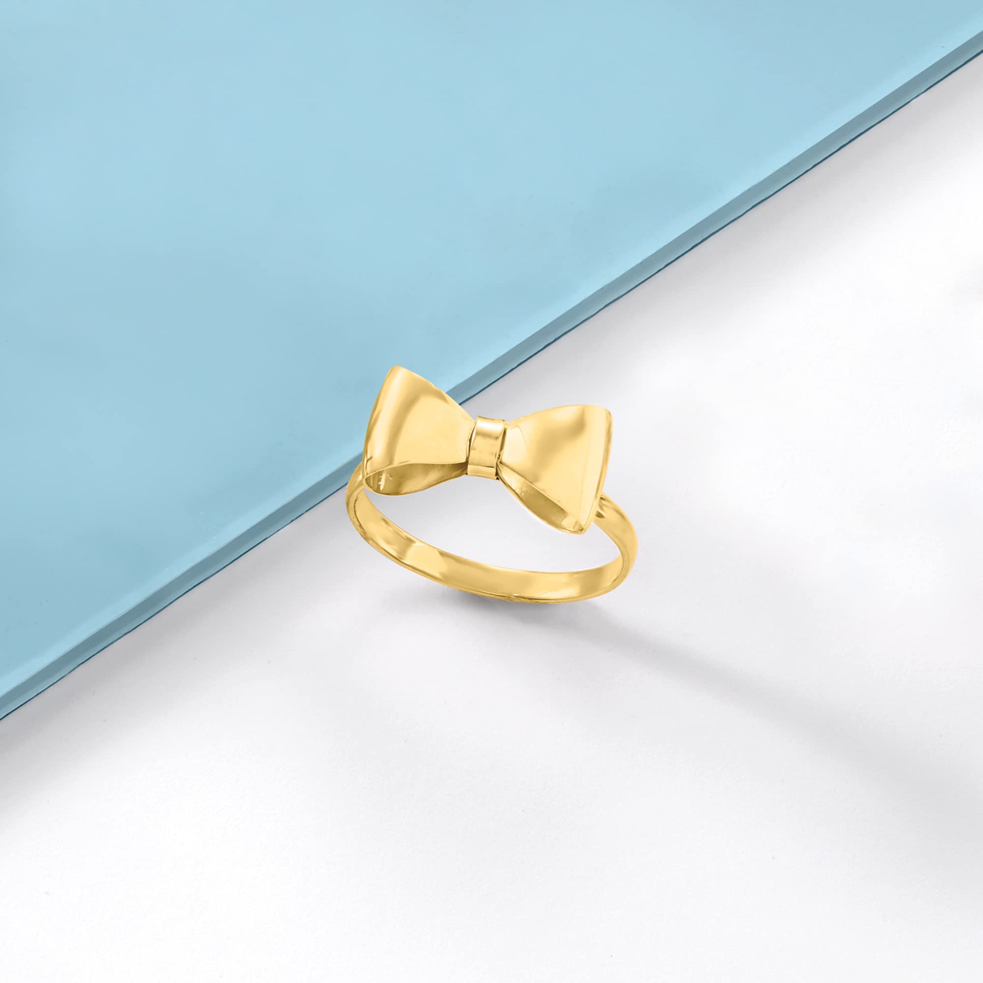 Ross-Simons Italian 14kt Yellow Gold Bow Ring. Size 8