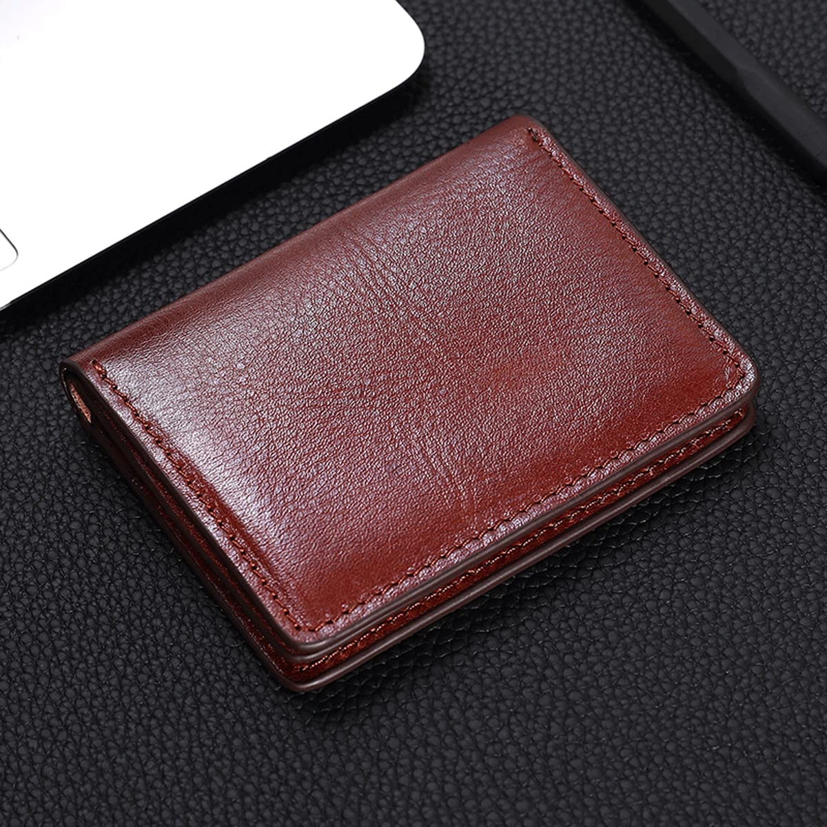 ZEBFYM Wallets for Men, Multifunction Cowhide Small Wallets, Genuine Leather Business Men's Wallets, Card Cases & Money Organizers (Color : Brown)
