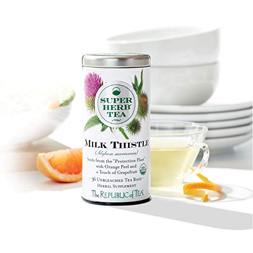 The Republic of Tea Organic Milk Thistle SUPERHERB Tea Bags, Tin of 36 Tea Bags