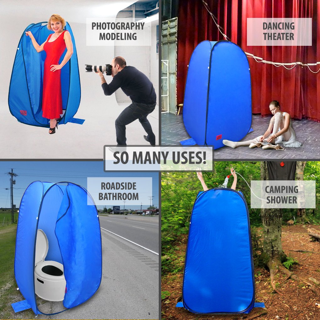 Pop-Up Room in a Bag Instant Portable Changing, Shower and Bathroom with Dura-light Steel Frame and Weather-Resistant material for for Pontoon / Deck / Fishing / Sail Boat. Included Tie-Down Kit.