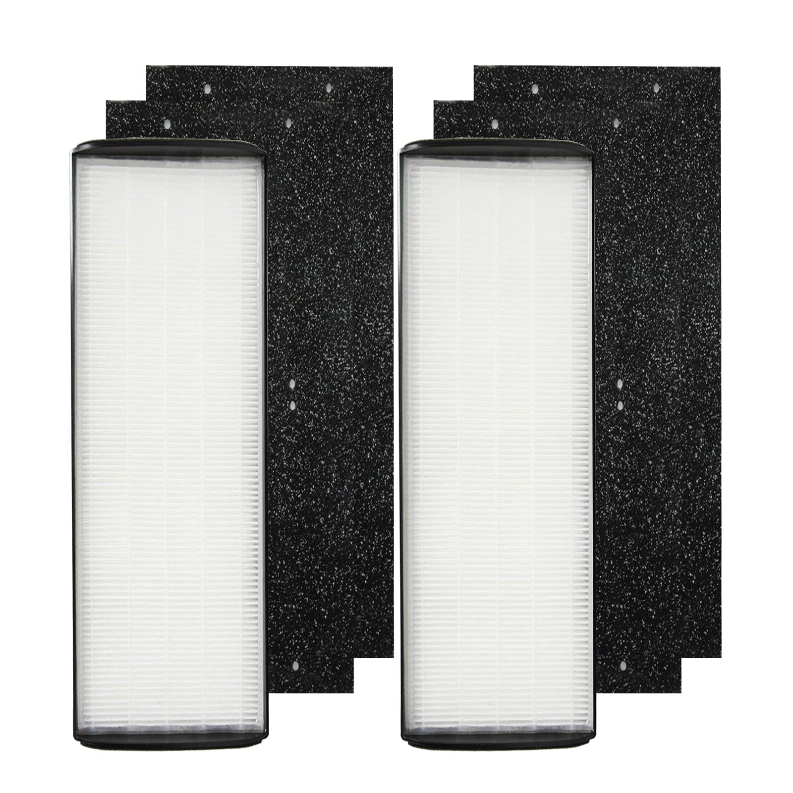 PUREBURG 1183800 Replacement Filter Set Compatible with Whirlpool WPT80 (P/B) Whispure Large Tower Air Purifier,2-Pack H13 HEPA Activated Carbon 3-Stage Filtration