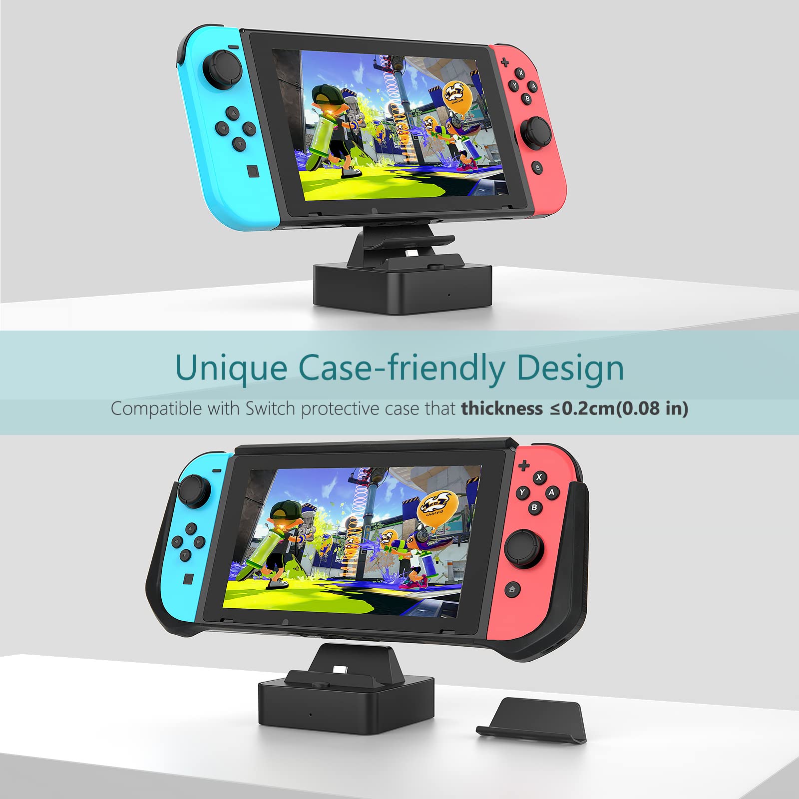 Vivefox Switch TV Dock, Vivefox Aluminum Portable Switch Docking Station HDMI TV Adapter Switch Charging Dock Replacement Compatible with Nintendo Switch Charge and Play Kit