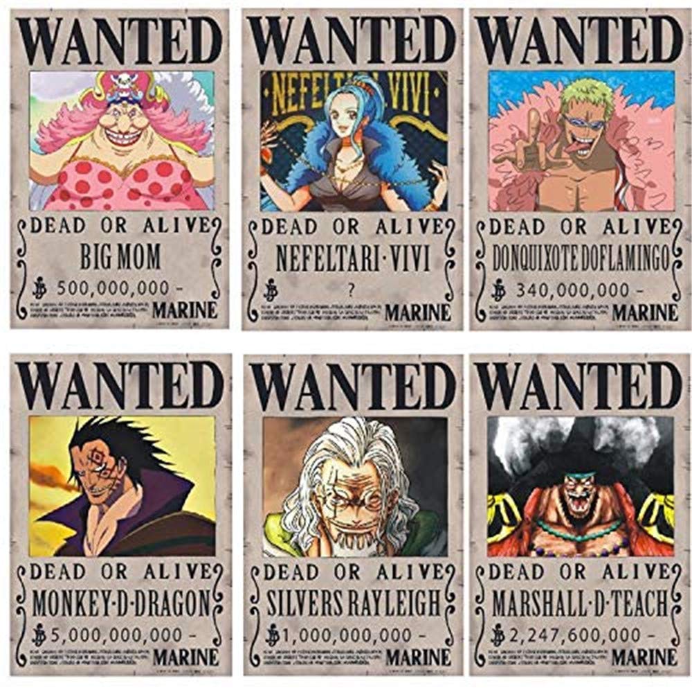 OP Pirate Anime Wanted Posters, New Edition, 28.5cm×19.5cm, Luffy 1.5 Billion, Pack of 24