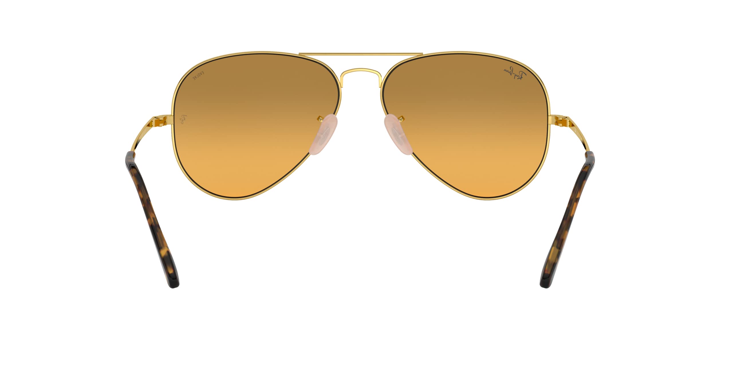 Ray-Ban RB3689 Aviator Metal II Polarized Sunglasses, Gold/Evolve Photochromic Grey to Violet, 55 mm