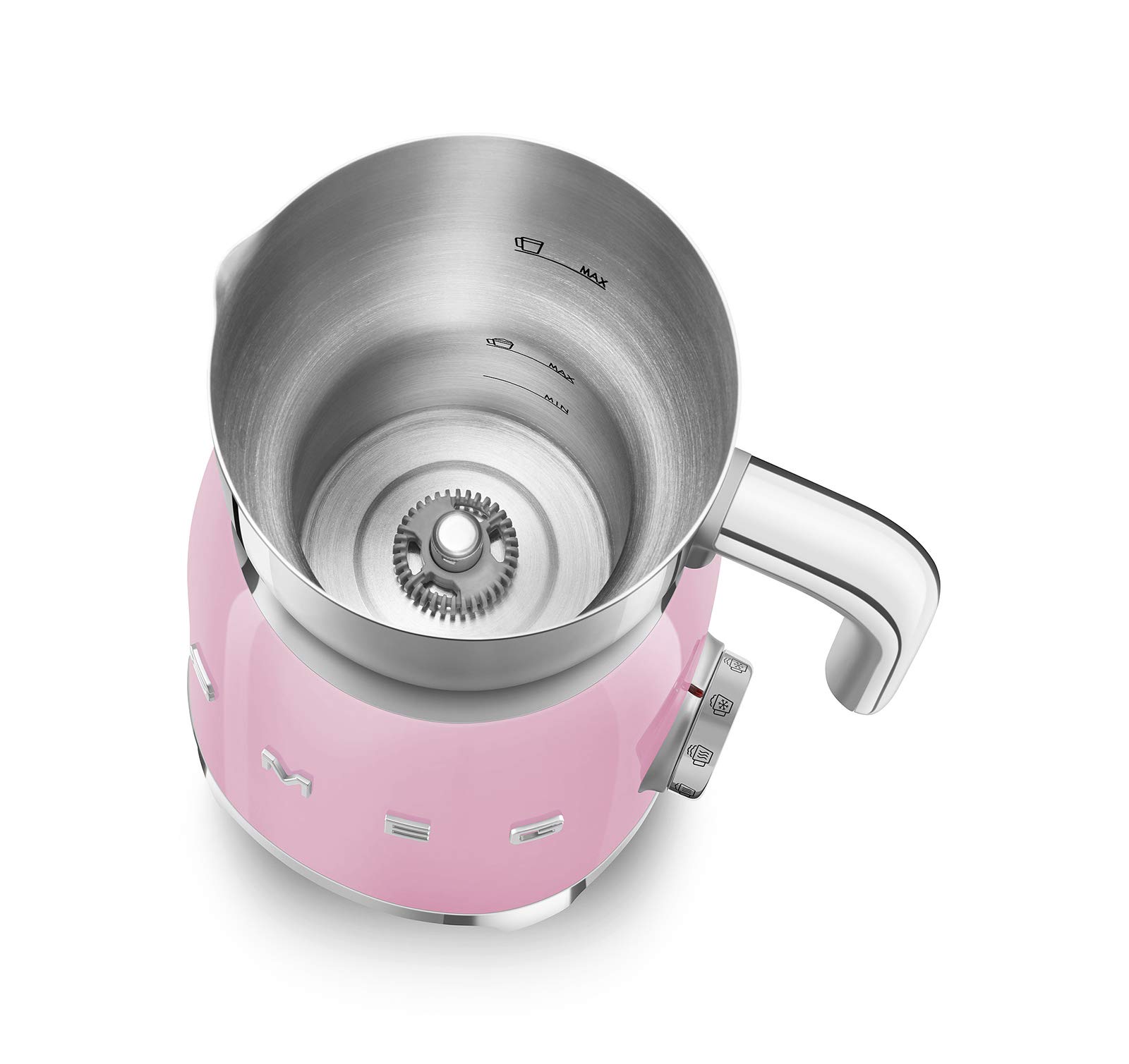 Smeg DCF02US 50's Retro Style Drip Filter Coffee Maker Bundle MFF01 Milk Frother (Pastel Pink)