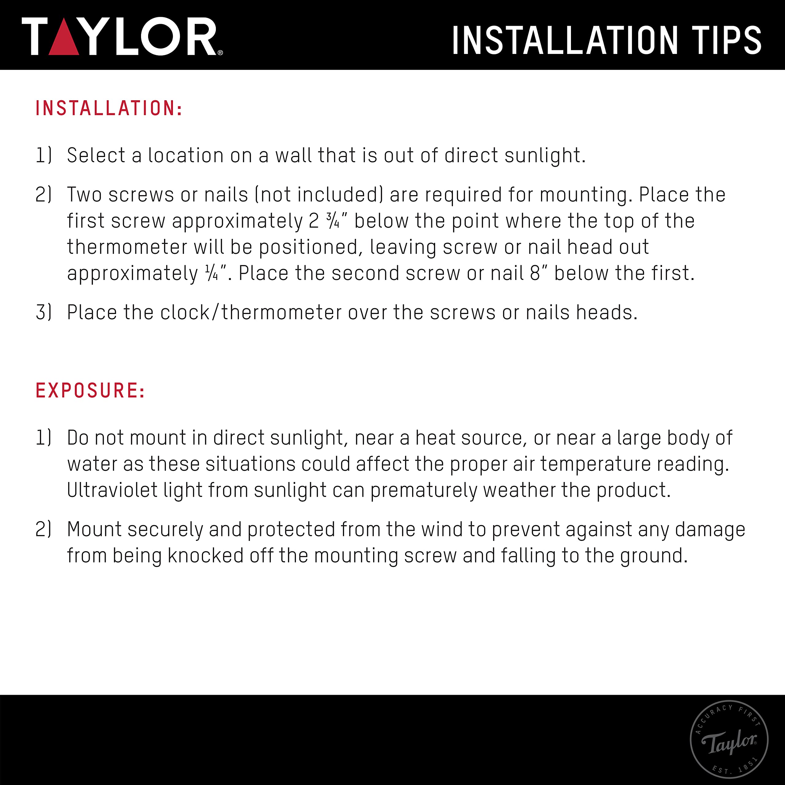 Taylor Cocktail Poly Resin Indoor and Outdoor Clock and Thermometer, 14 Inch, Multi-Color