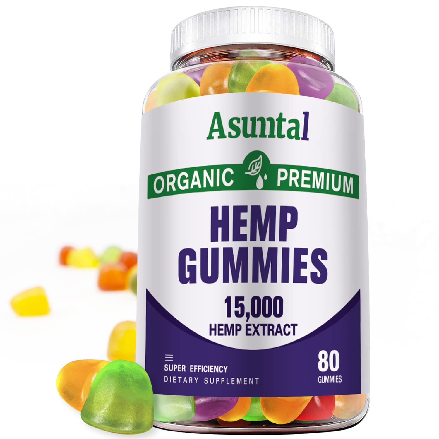 Organic Hemp Gummies Advanced Extra Strength High Potency Edible Hemp Oil Extract Low Gummy Sugar Hemp Oil Extract,Made in USA