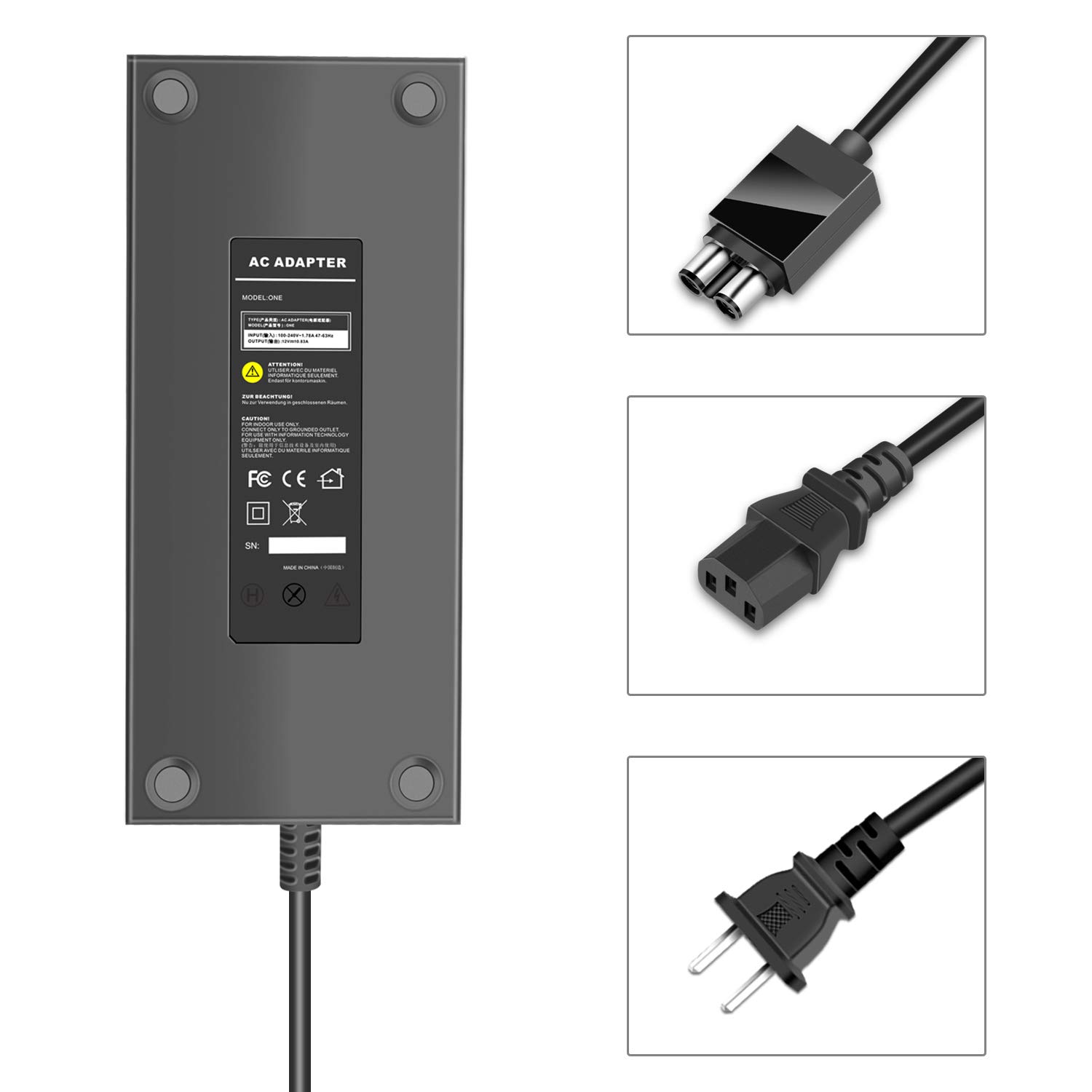 Replacement Xbox One Power Supply Xbox one Power Brick Adapter Power Cord Cable for Microsoft Xbox One(Only)