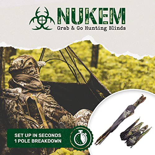 Nukem Grab & Go Hunting Ground Blind - TrueTimber Strata - Lightweight Stake-Free Pop Up Turkey & Deer Blind (Regular)