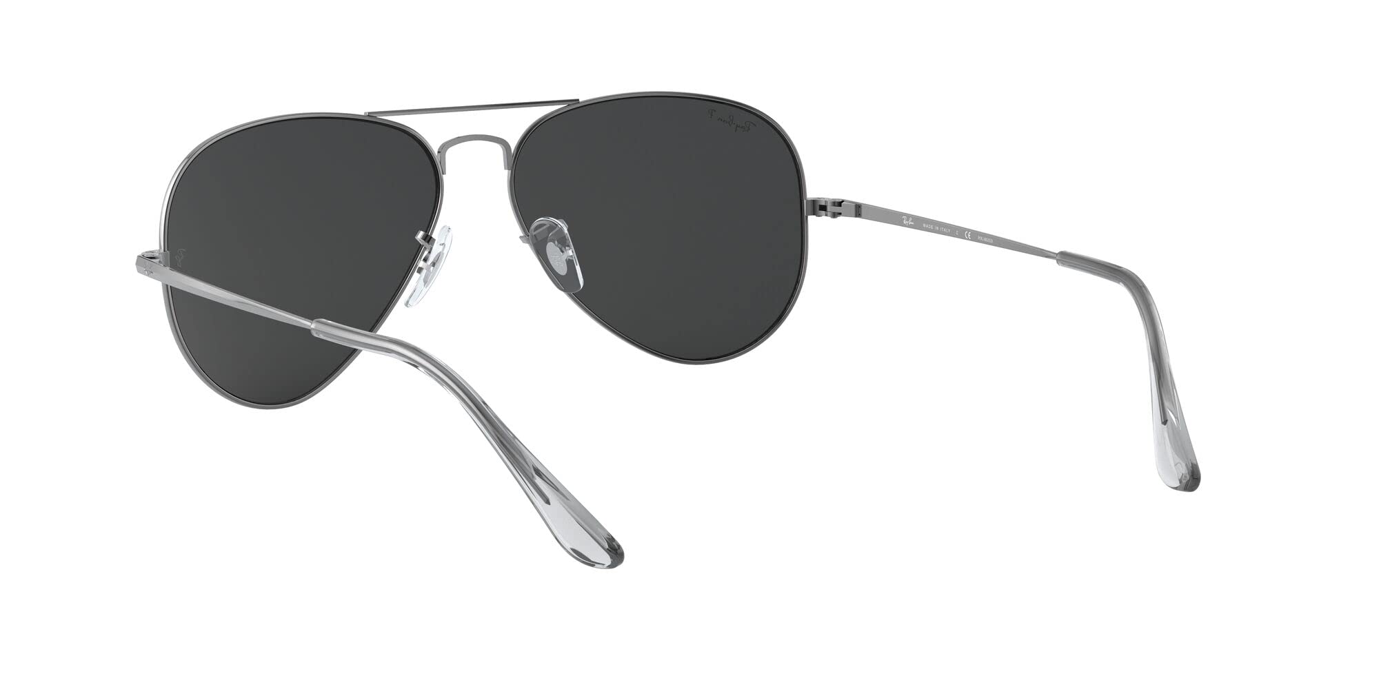 Ray-Ban RB3689 Aviator Metal II Sunglasses, Gunmetal/Polarized Black, 58 mm