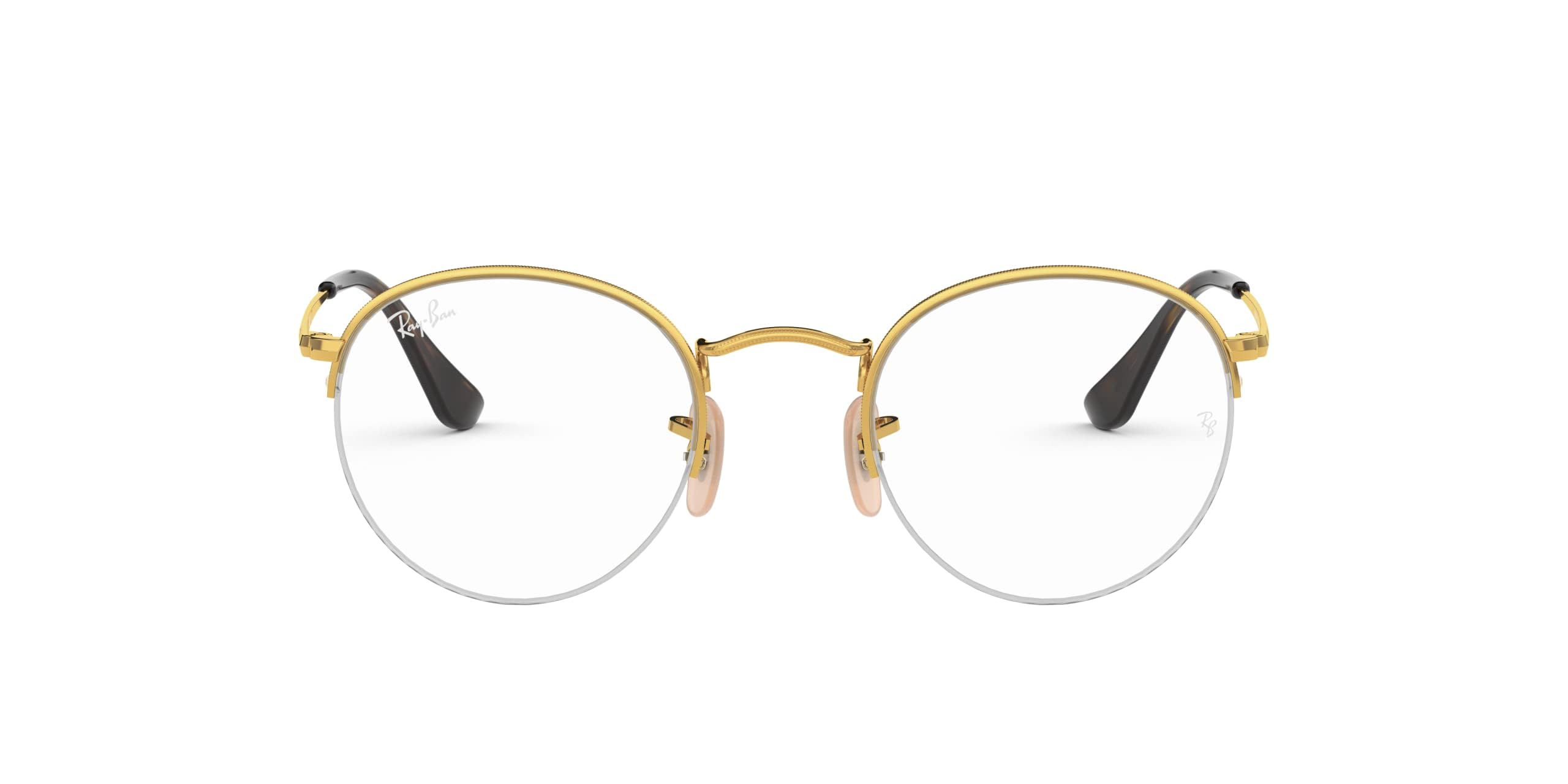 Ray-Ban RX3947V Round Gaze Prescription Eyeglass Frames, Legend Gold/Demo Lens, 51 mm