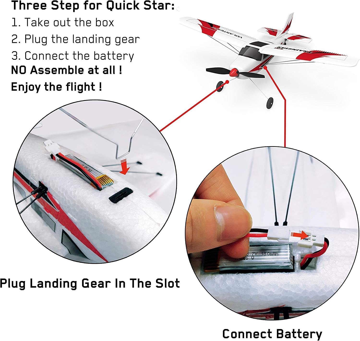 VOLANTEXRC RC Plane TrainStar Mini RC Airplane PNP Version No Transmitter No Battery No Charger (761-1 PNP)
