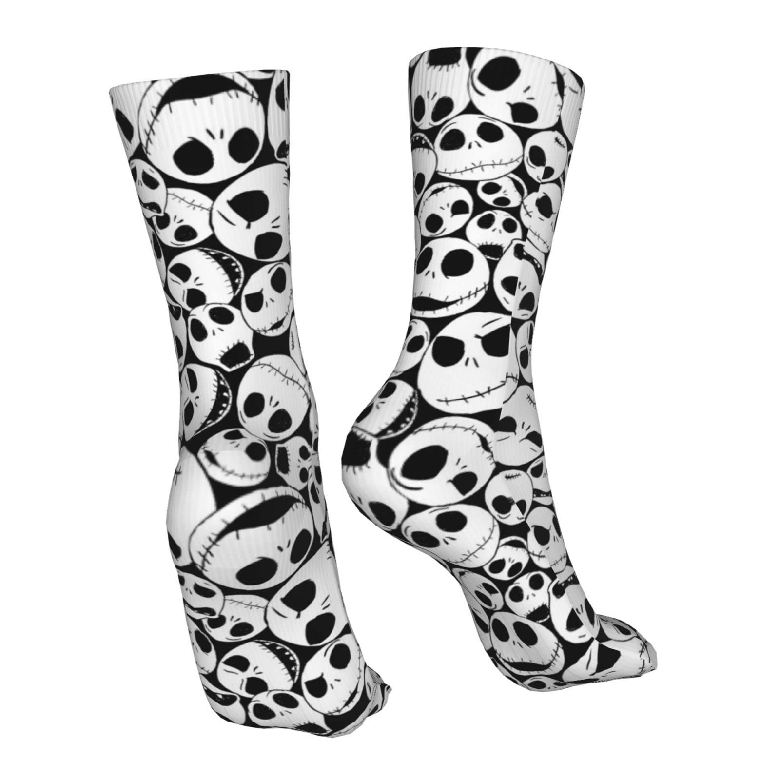 Obund Jack-Skellington Socks Halloween Socks Long Socks Funny Novelty Crew Socks Gifts For Men And Women
