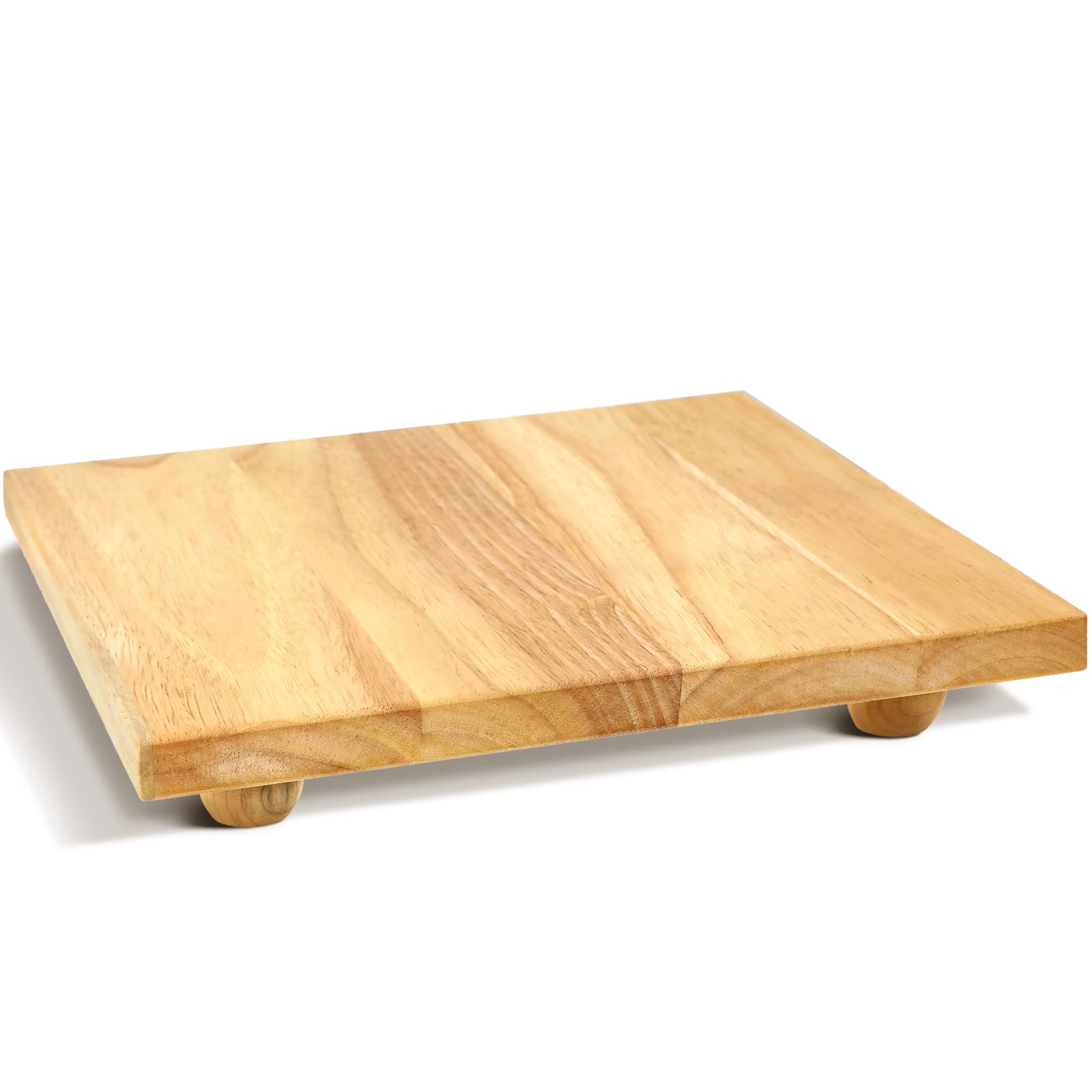 Wood Cutting Board with Feet Chopping Block Cutting Board Square Butcher Block with Legs Kitchen Chopping Board for Home Kitchen Charcuterie, 11.8 Inches Square, 2.6 Inches Thick