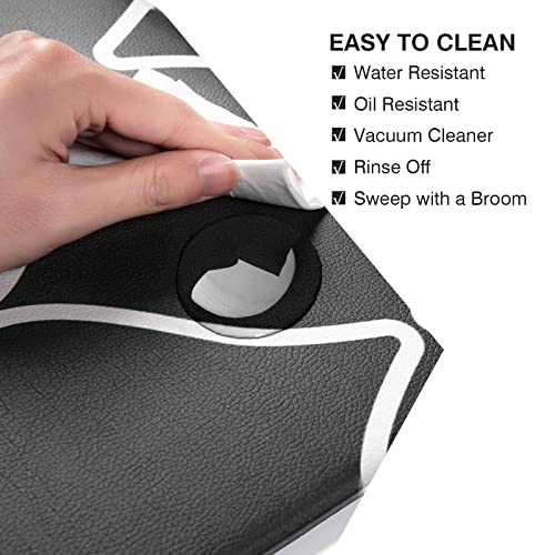 TurtingAs Kitchen Cushioning Anti Fatigue Mat [2 PCS], Comfort Standing Rug, Non-Slip Waterproof Heavy Duty PVC Ergonomic Foam Rug, Thick Mat Set for Kitchen, Office, Sink, Laundry Room Black