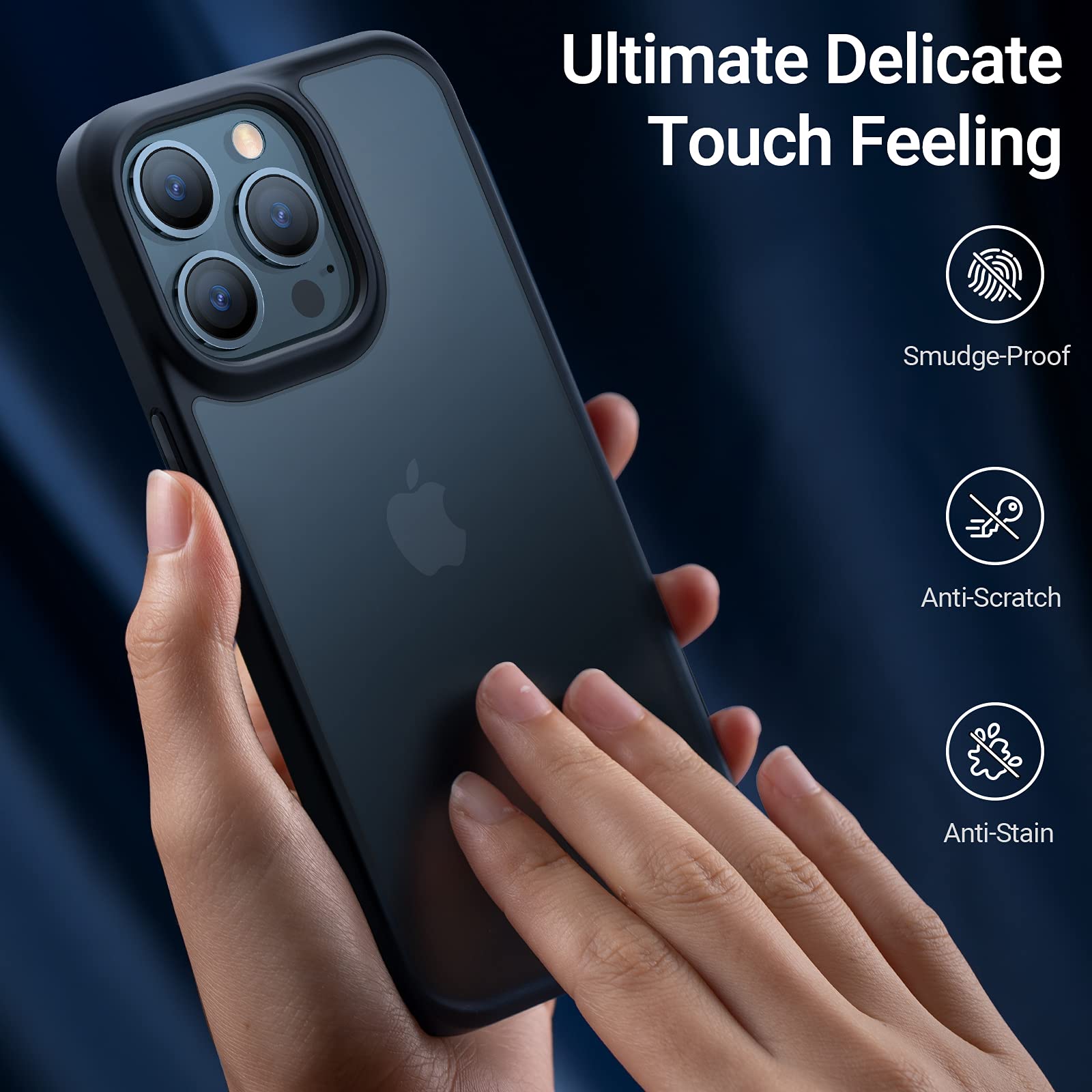 TORRAS Shockproof Compatible for iPhone 13 Pro Max Case, [Military Grade Drop Protection] [Sleek Premium Touch] Translucent Matte Phone Case for iPhone 13 Pro Max Case, Guardian Series, Gray