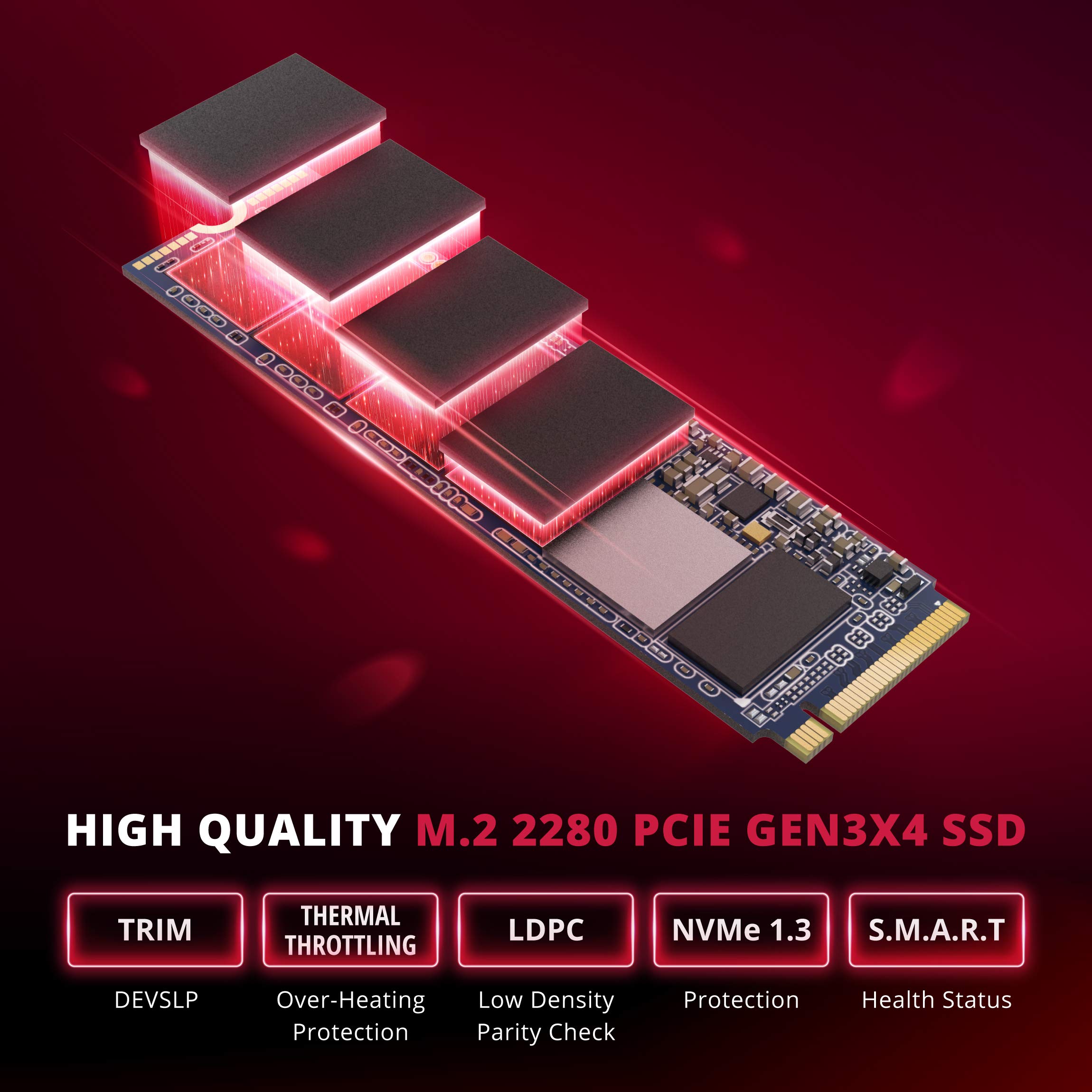 PIONEER 2TB SSD NVMe PCIe M.2 2280 Gen 3x4 R/W Speed up to 3400/3000MB/s Internal Solid State Drive for PC, Laptop (APS-SE20Q-2T)