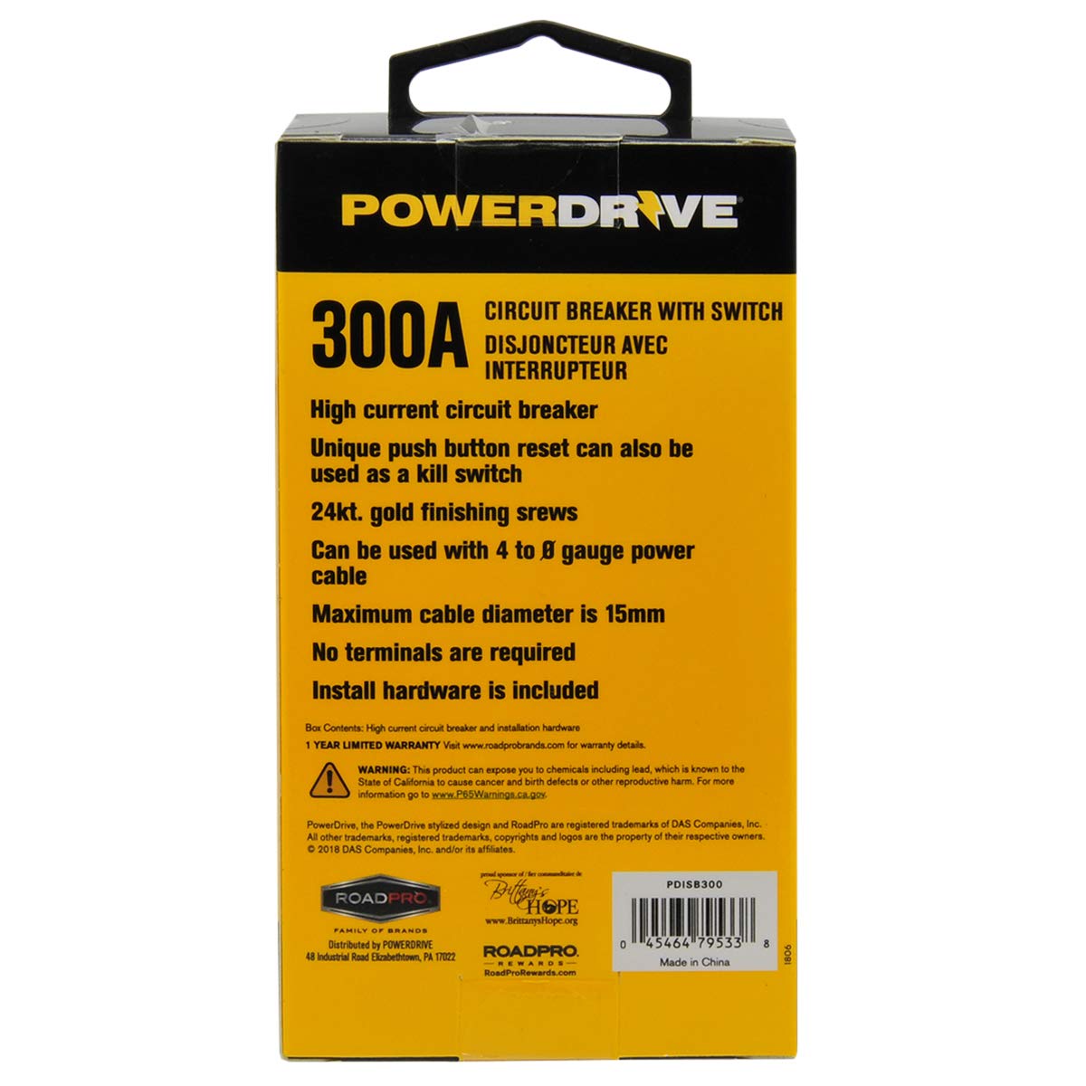 POWERDRIVE 300 Amp Circuit Breaker with Switch