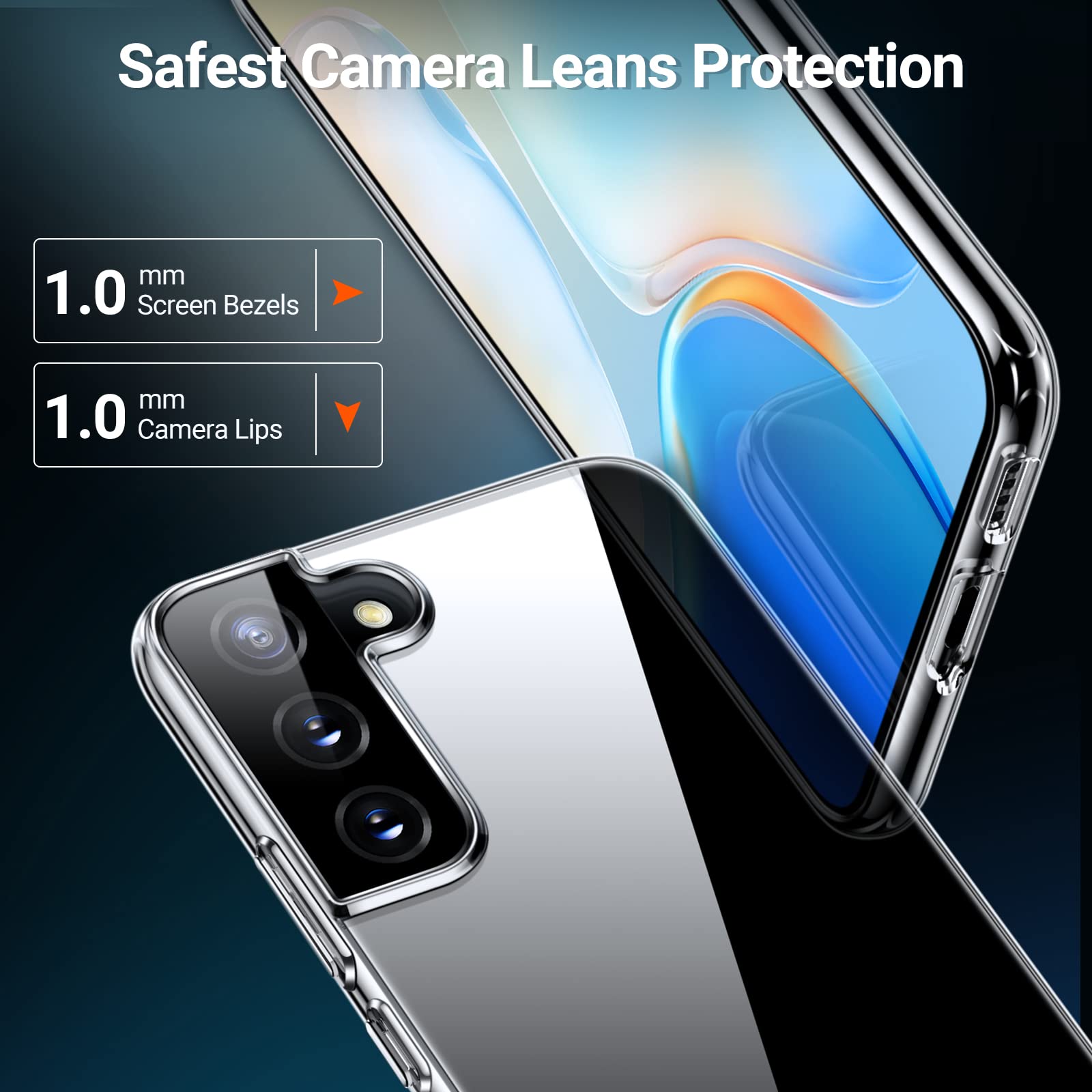 TORRAS SoftCare Clear Galaxy S22 Case,[Long Lasting Clarity] Slim Yet Protective Soft Transparent TPU Thin Clear S22 Phone Case for Samsung Galaxy S22 Case 5G 2021,Clear